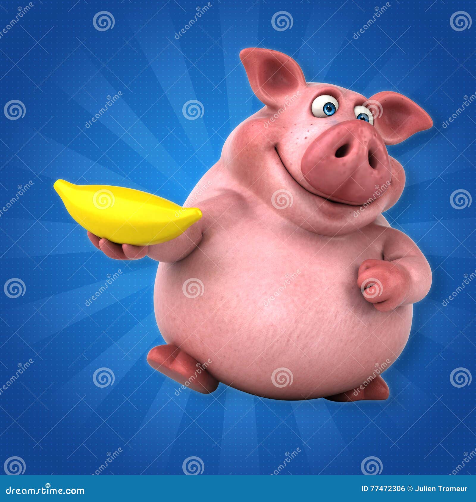 Fun pig - 3D Illustration stock illustration. Illustration of animal ...