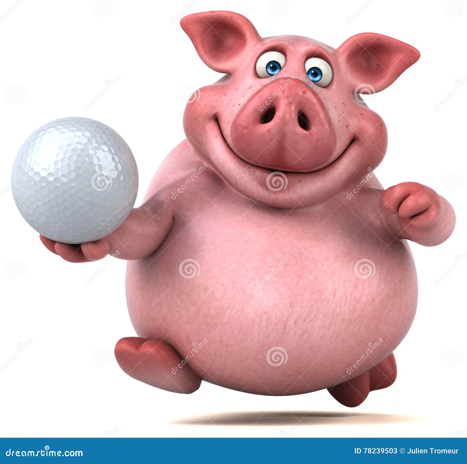 Fun pig - 3D Illustration stock illustration. Illustration of sausage ...