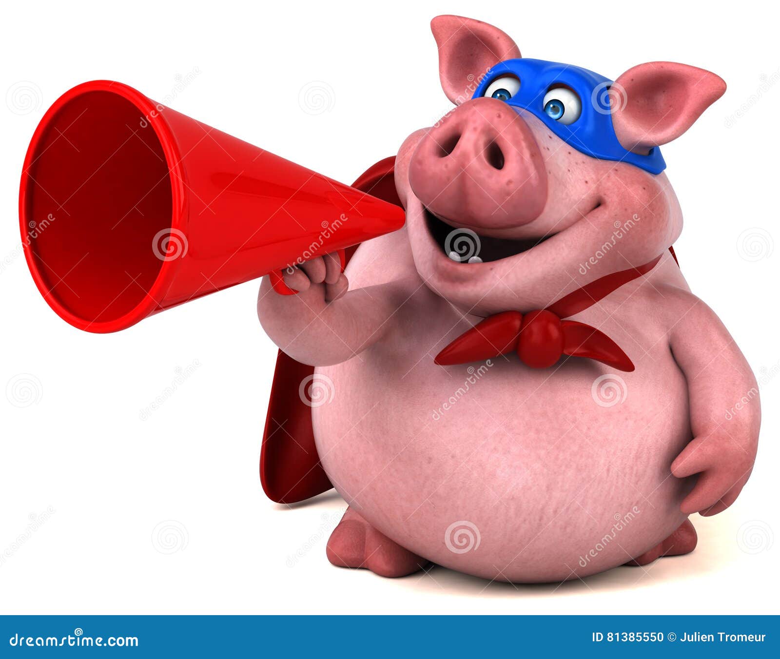 Fun pig - 3D Illustration stock illustration. Illustration of cartoon ...