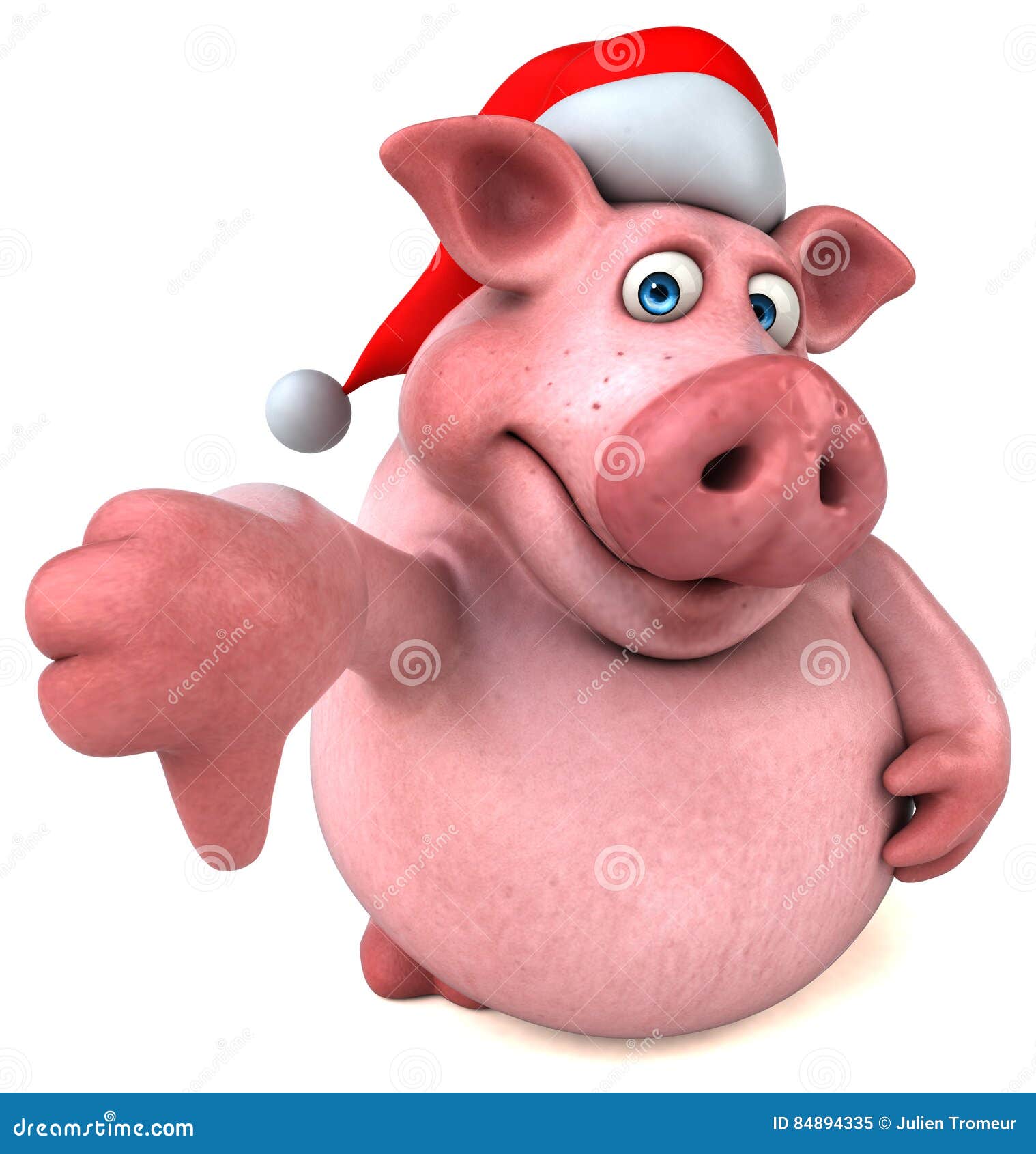 Fun pig - 3D Illustration stock illustration. Illustration of feast ...