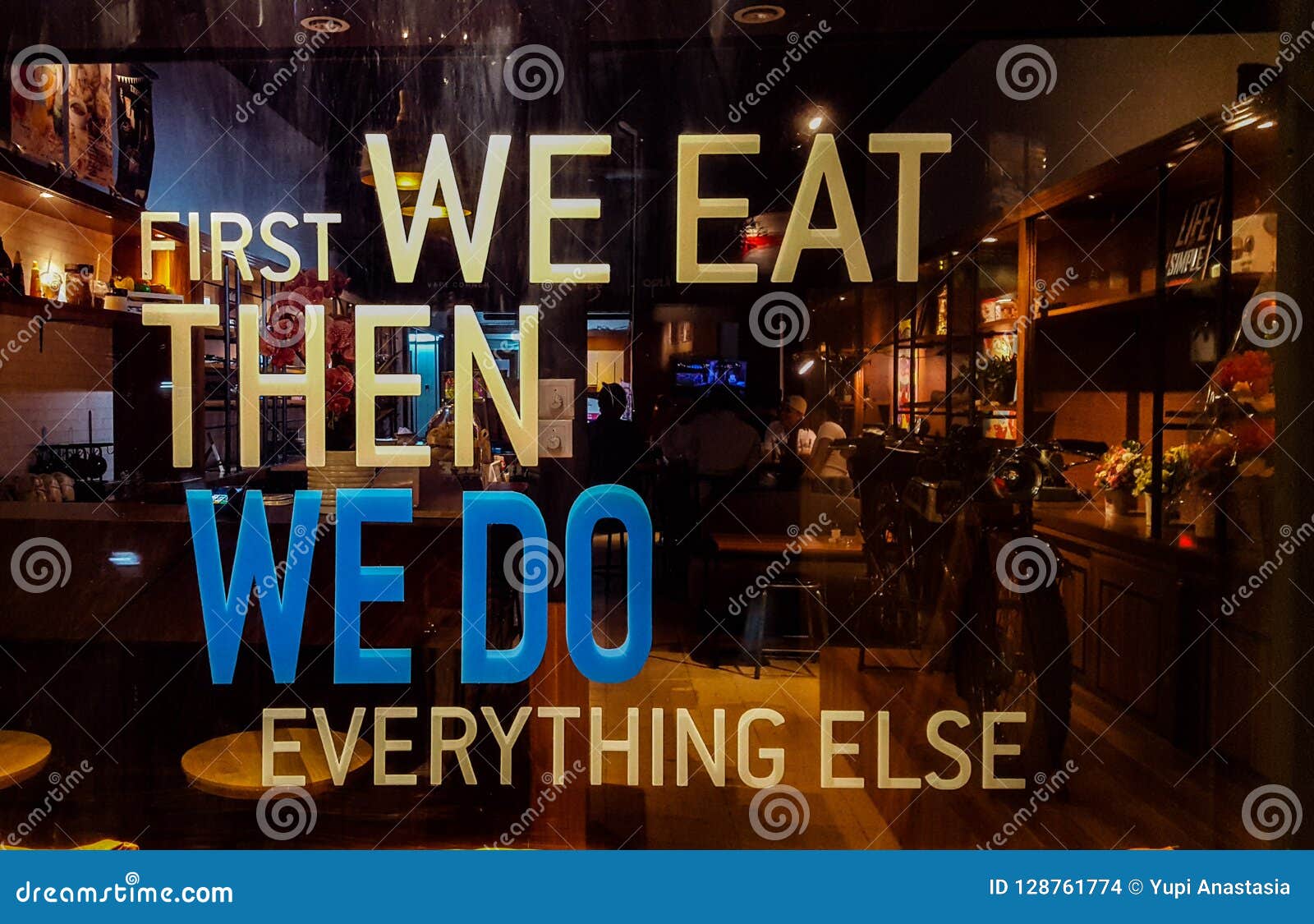 First we Eat Then we Do Everything Else Editorial Stock Image - Image ...