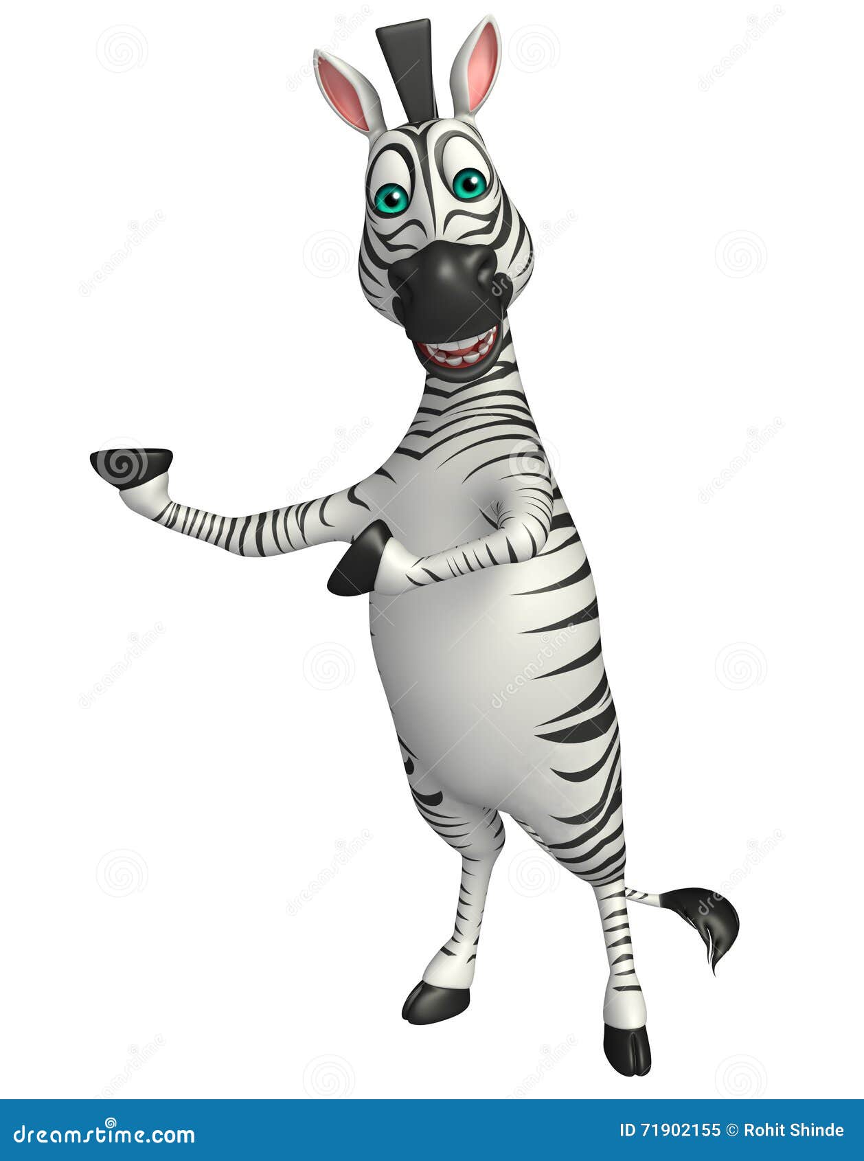 Fun Pointing Zebra Cartoon Character Stock Illustration - Illustration ...