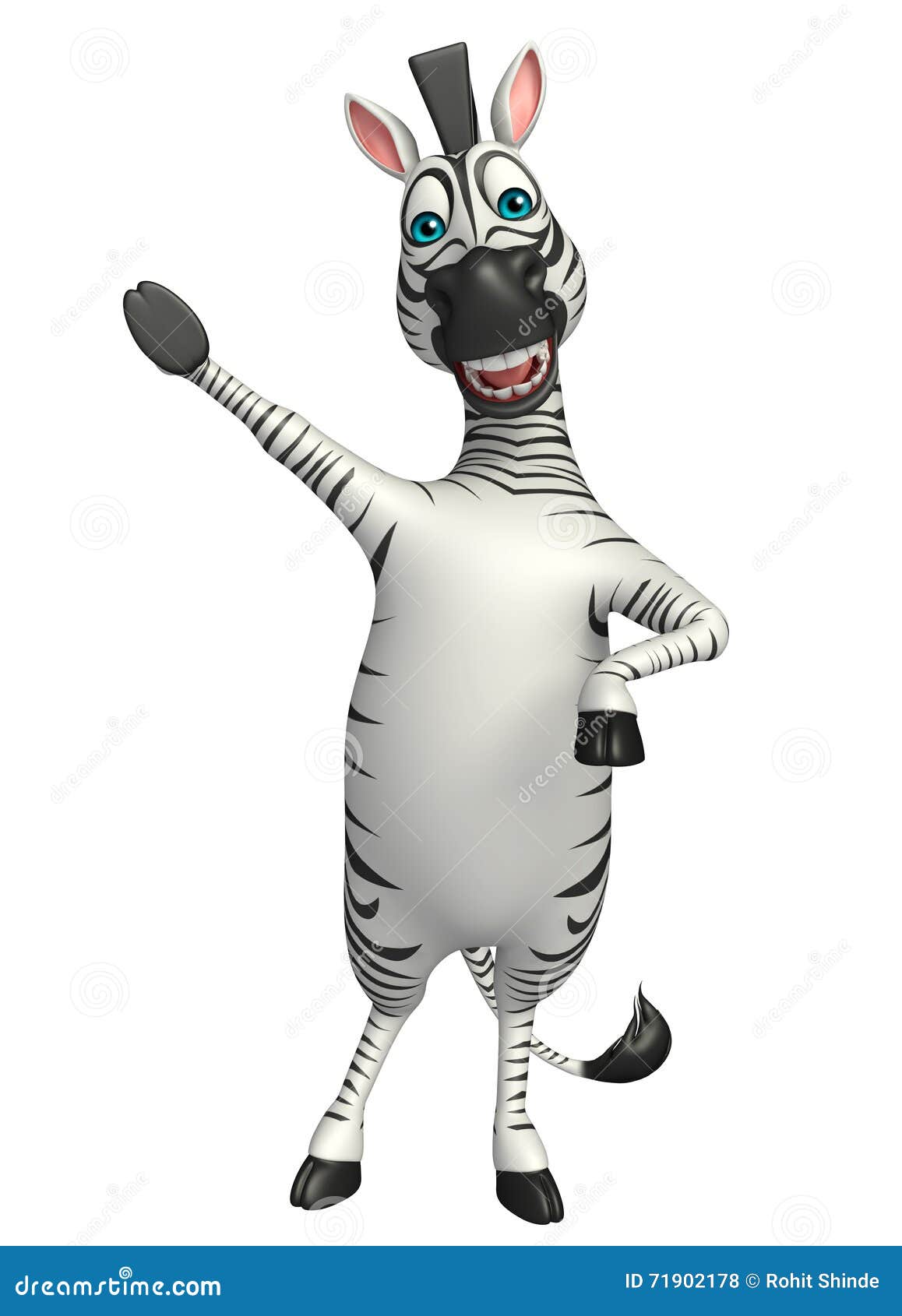 Fun Pointing Zebra Cartoon Character Stock Illustration - Illustration ...