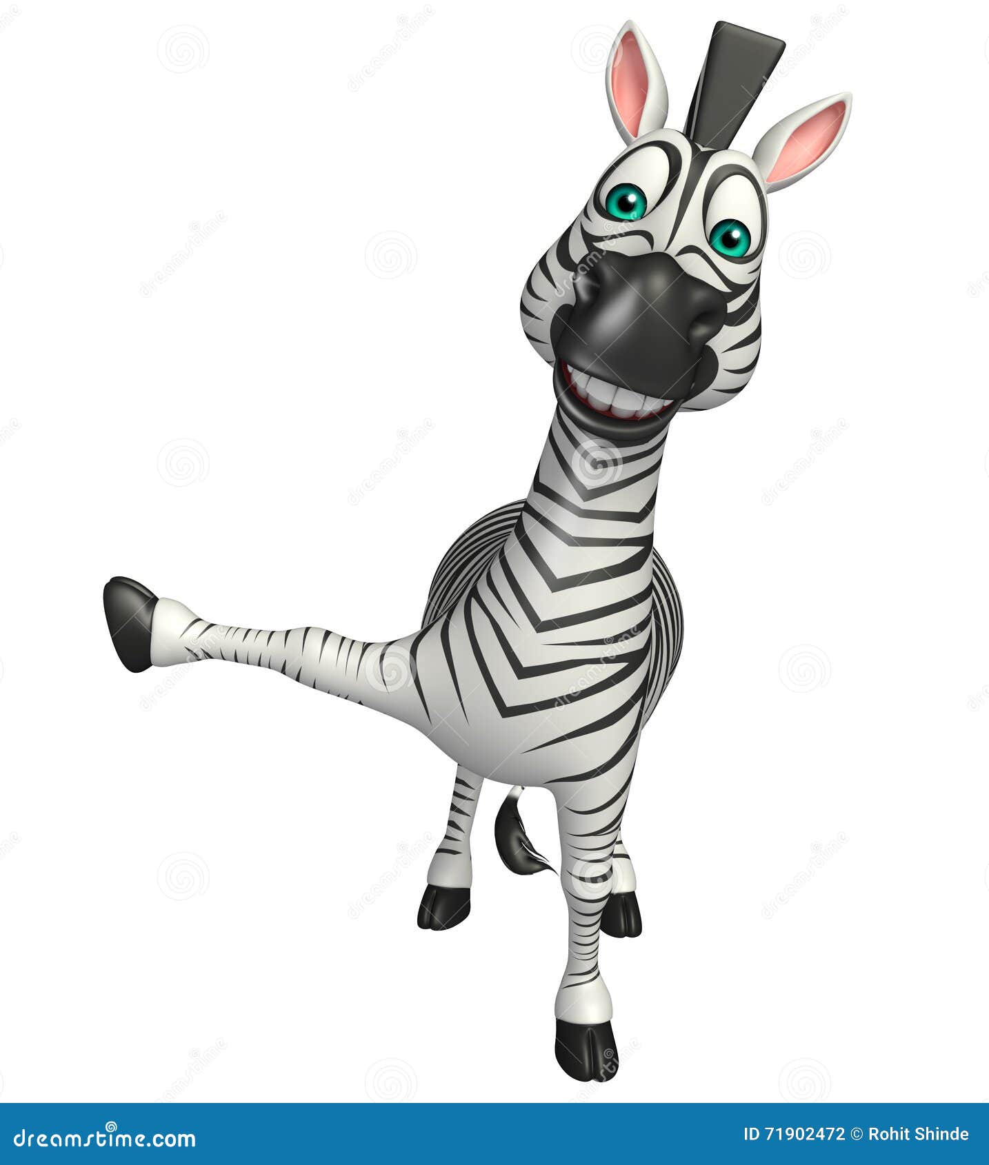 Fun Pointing Zebra Cartoon Character Stock Illustration - Illustration ...