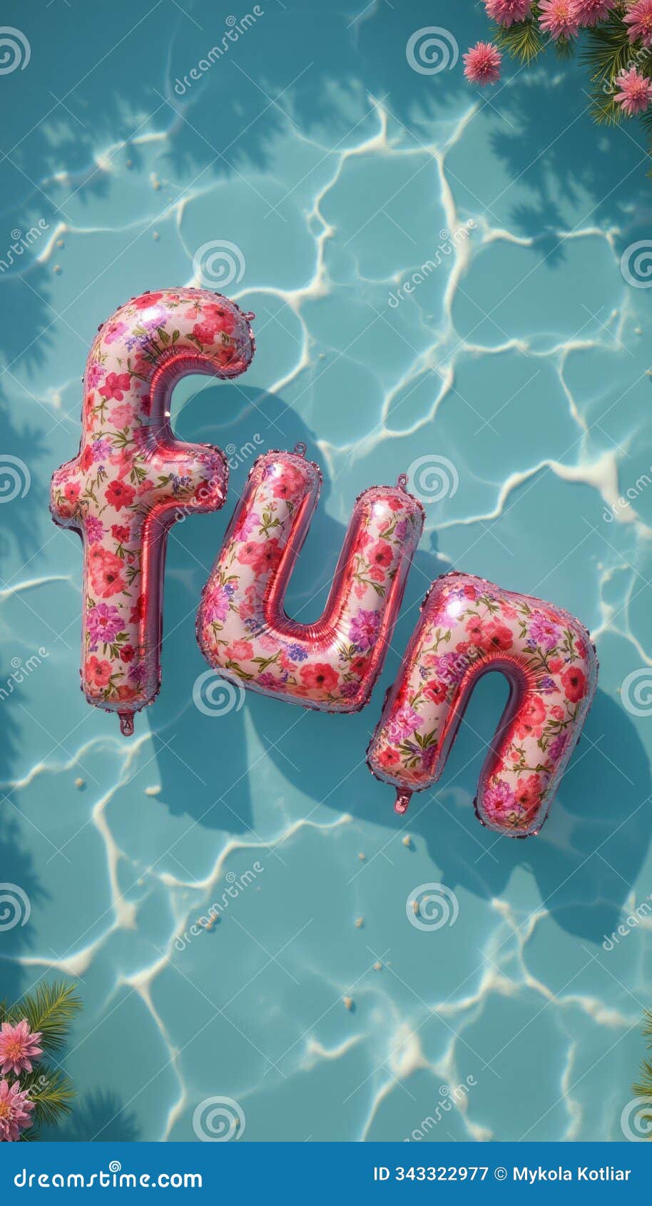 Fun Pool Float Letters in Water Stock Image - Image of swimming ...