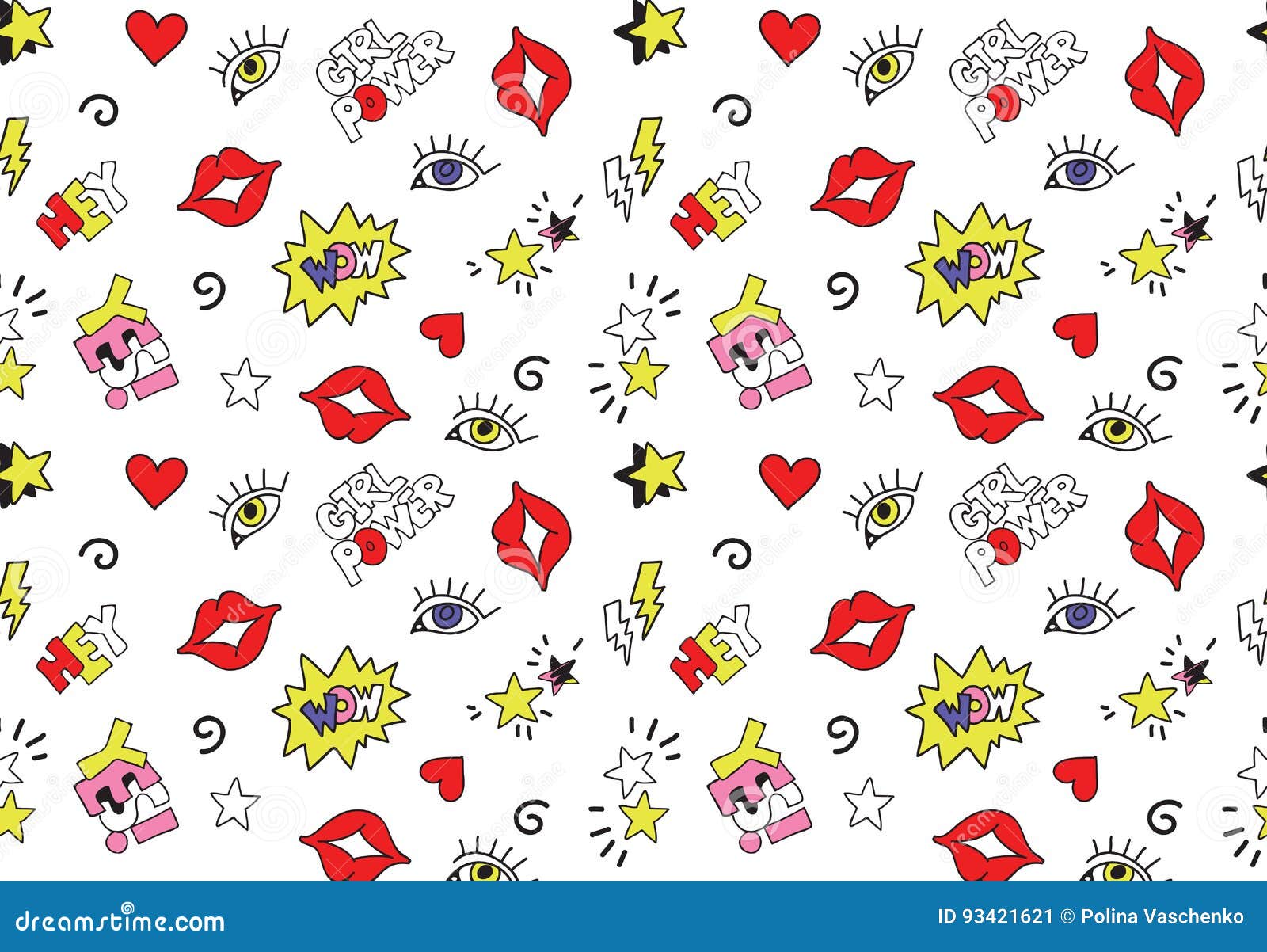Fun popart pattern stock illustration. Illustration of collection ...