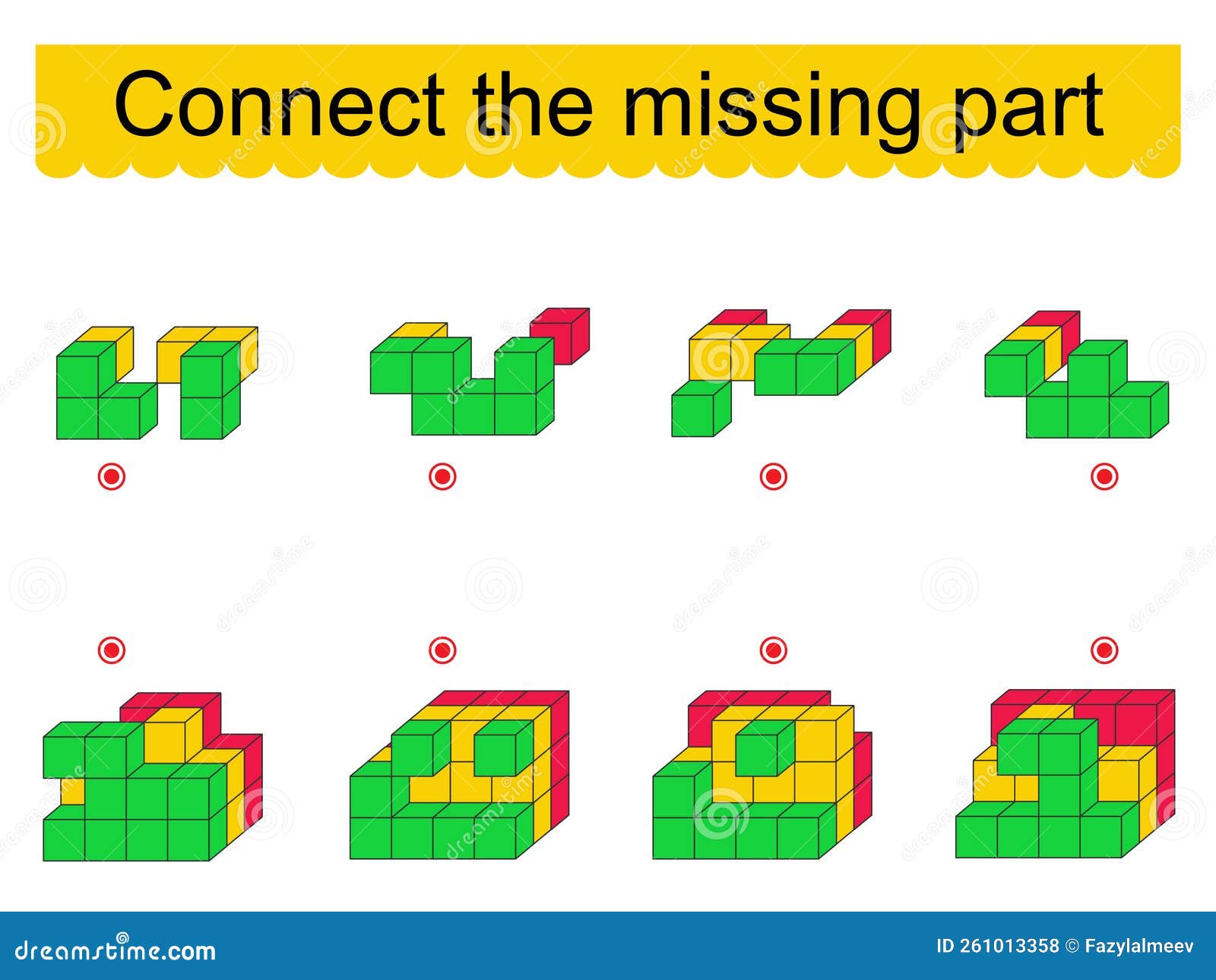 Fun Puzzle Game for Children. Need To Connect the Missing Part. Task ...