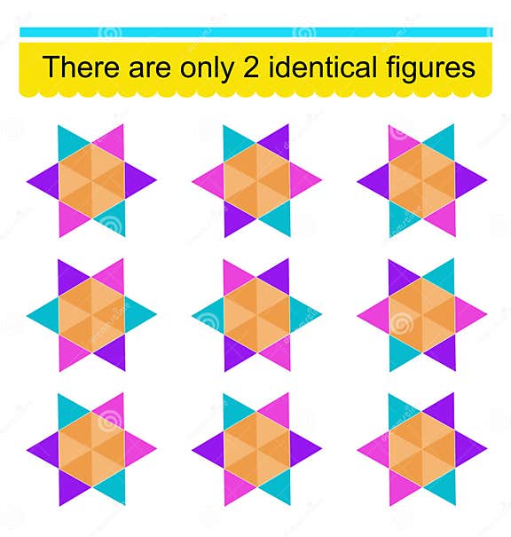 Fun Puzzle Game. Need To Find Two Identical Patterns. Task for Development of Attention and ...