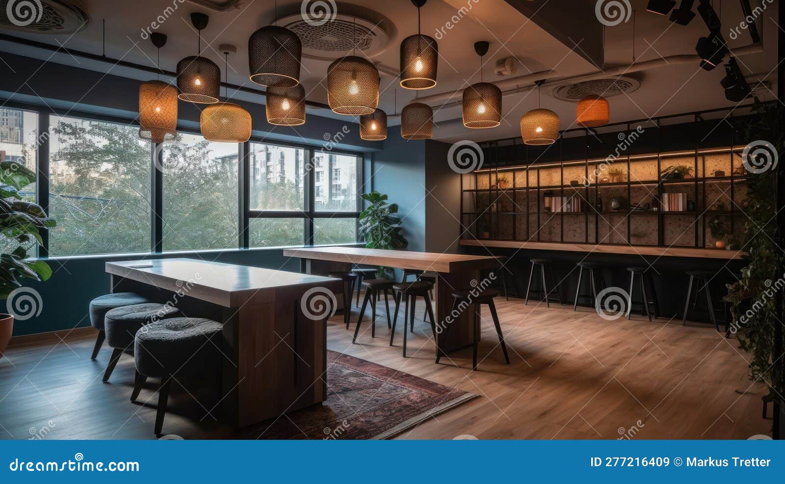 A Fun and Quirky Collaboration Space with Unique Lighting and a Variety ...