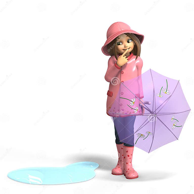 Fun in rain stock illustration. Illustration of hilarious - 9491483