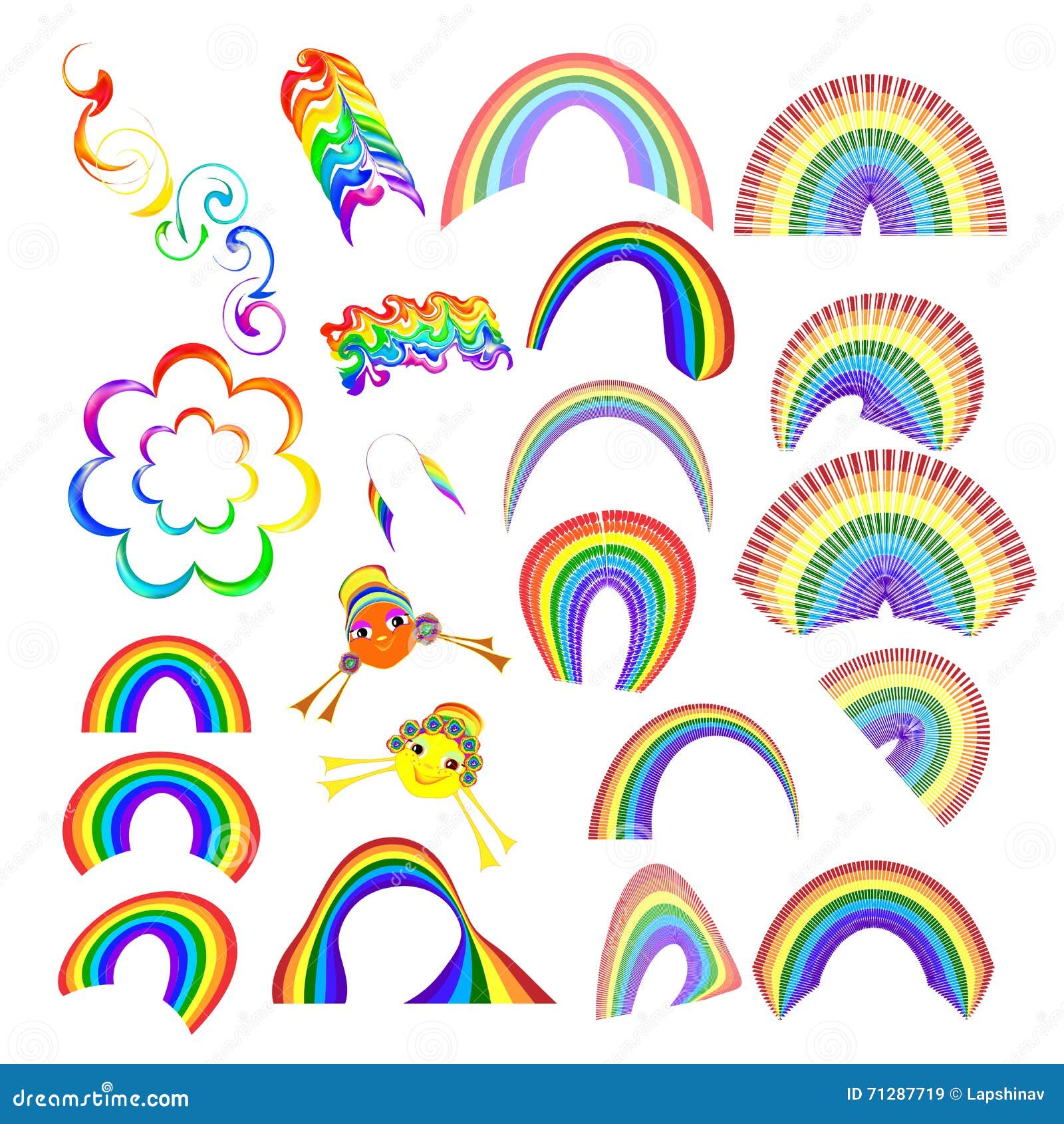 Fun rainbow stock vector. Illustration of phenomenon - 71287719