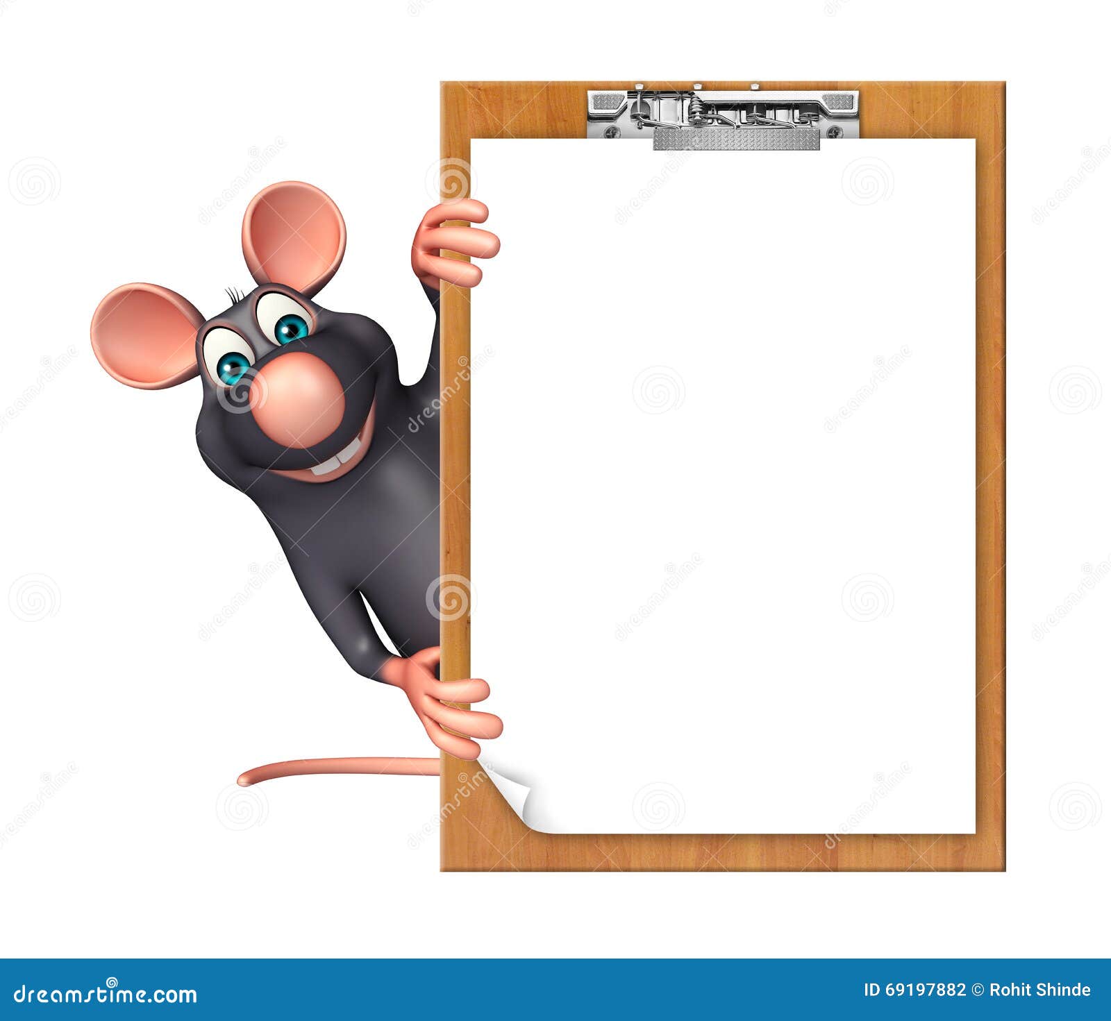 Fun Rat Cartoon Character with Exam Pad Stock Illustration ...