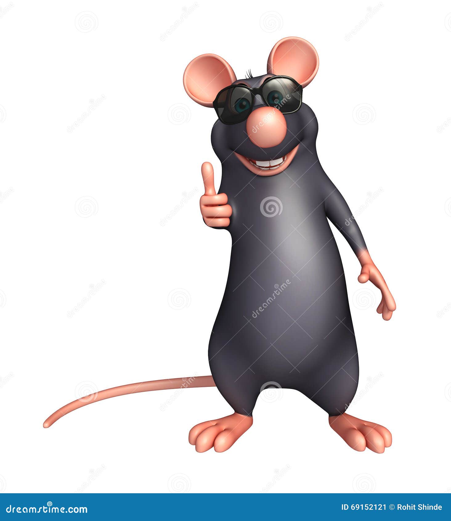 Fun Rat Cartoon Character with Sunglass Stock Illustration ...