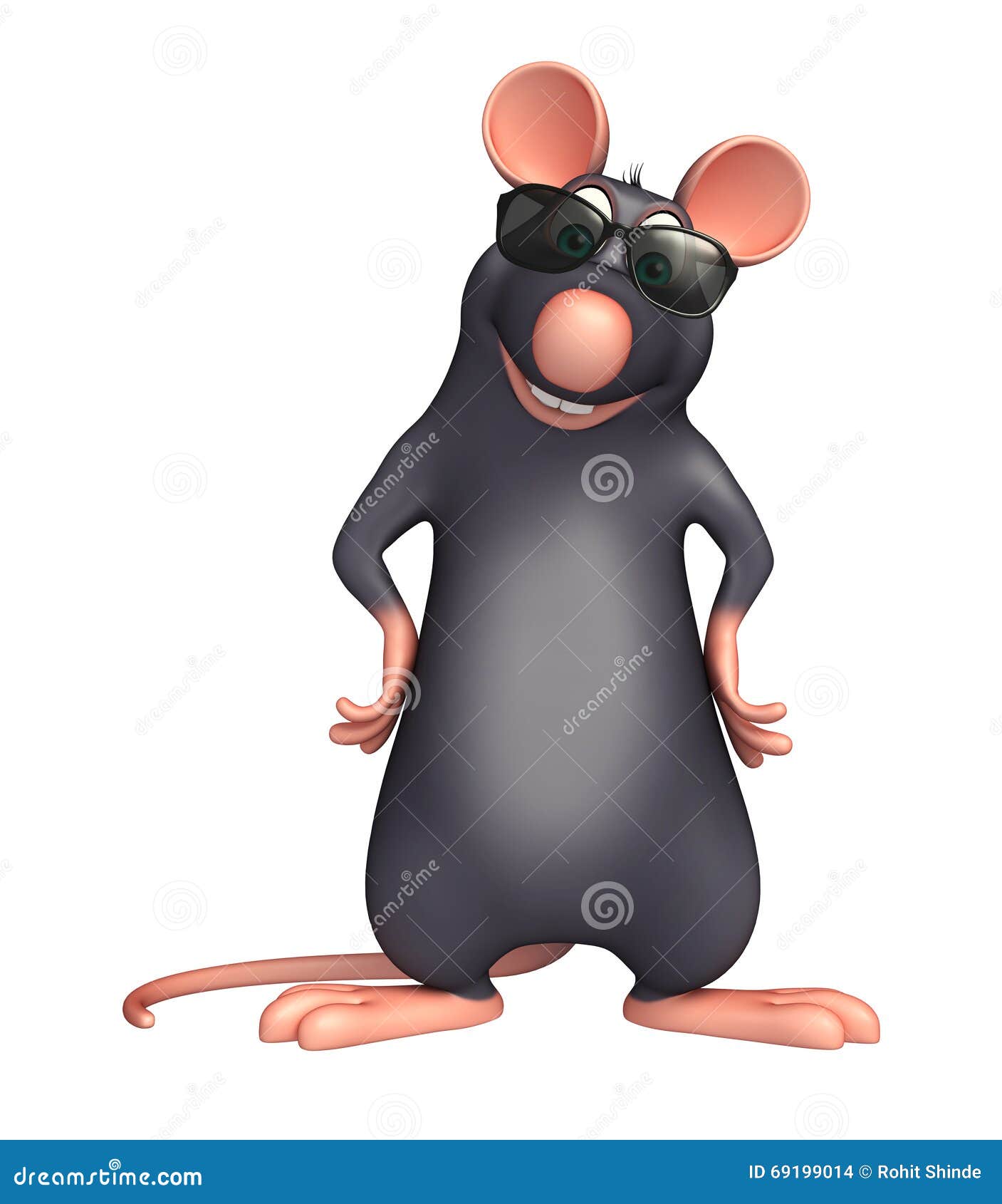 Fun Rat Cartoon Character with Sunglass Stock Illustration ...
