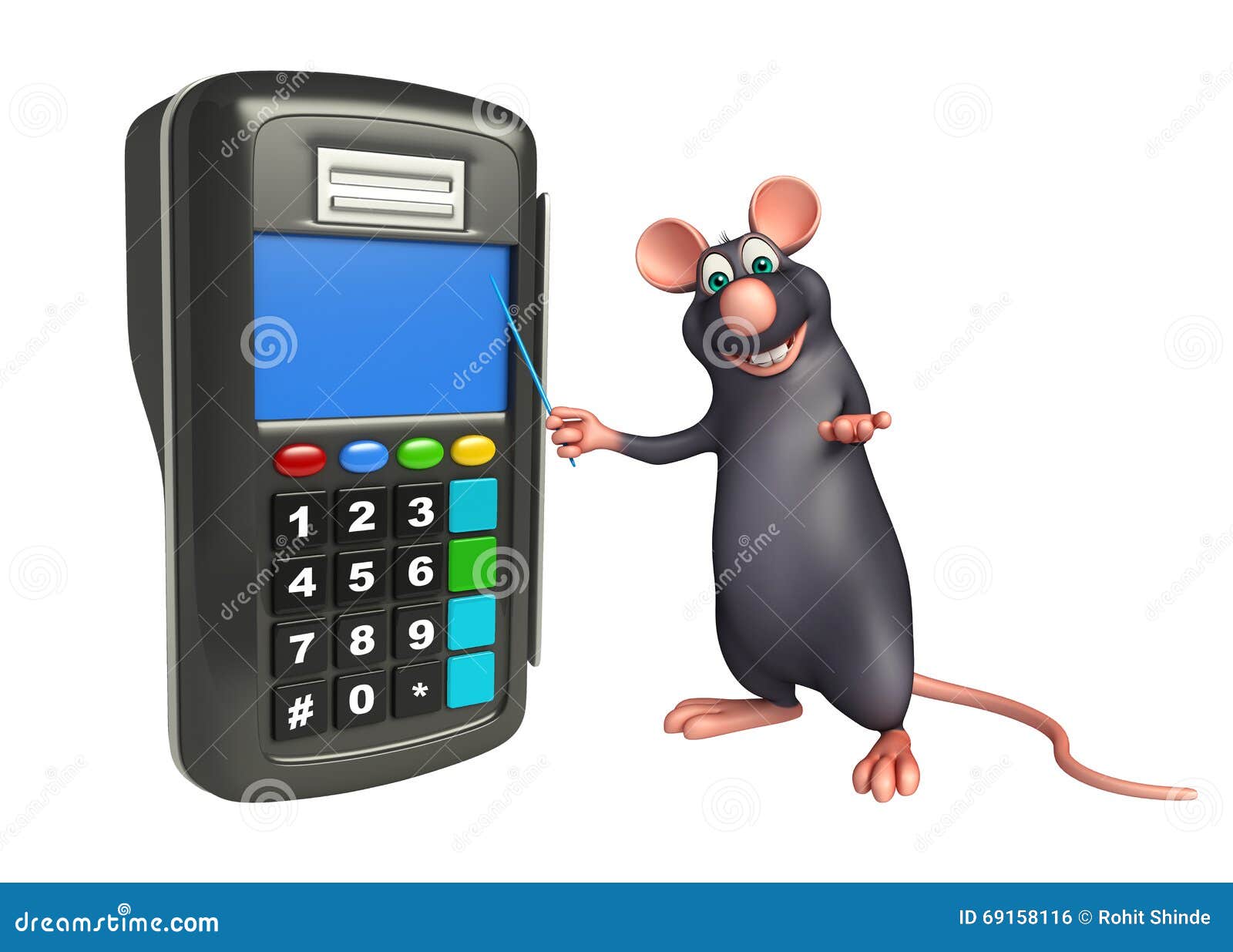 Fun Rat Cartoon Character with Swap Machine Stock Illustration ...