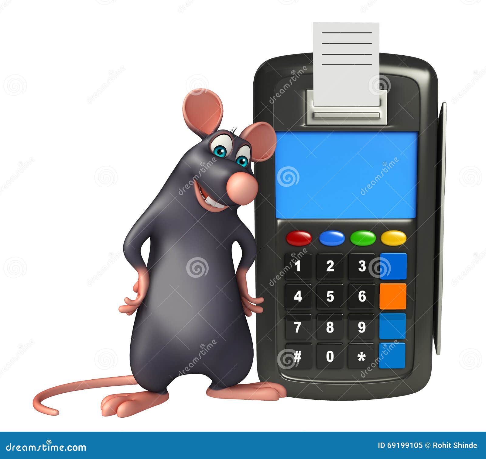 Fun Rat Cartoon Character with Swap Machine Stock Illustration ...