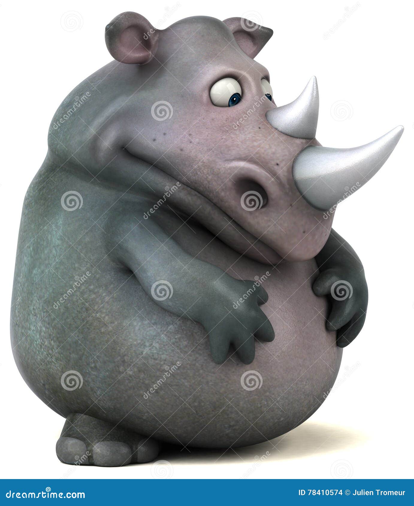 Fun Rhinoceros - 3D Illustration Stock Illustration - Illustration of ...