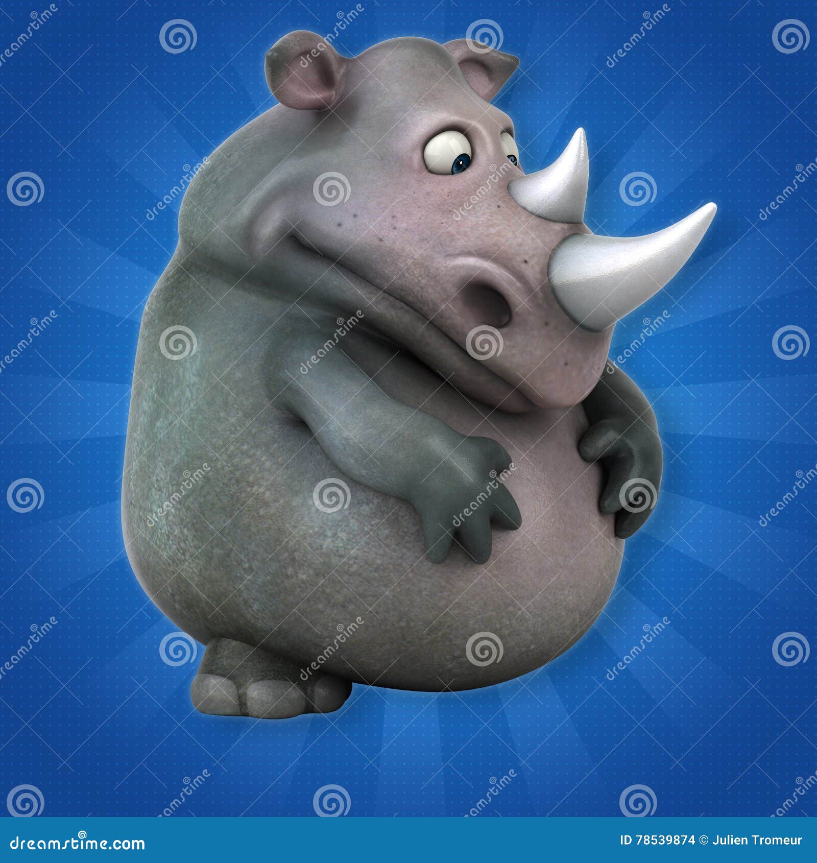 Fun Rhinoceros - 3D Illustration Stock Illustration - Illustration of ...