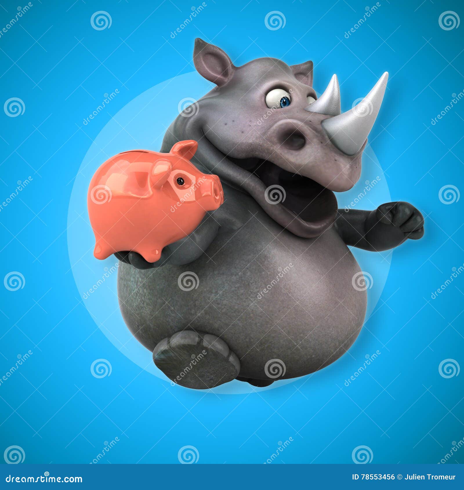 Fun Rhinoceros - 3D Illustration Stock Illustration - Illustration of ...