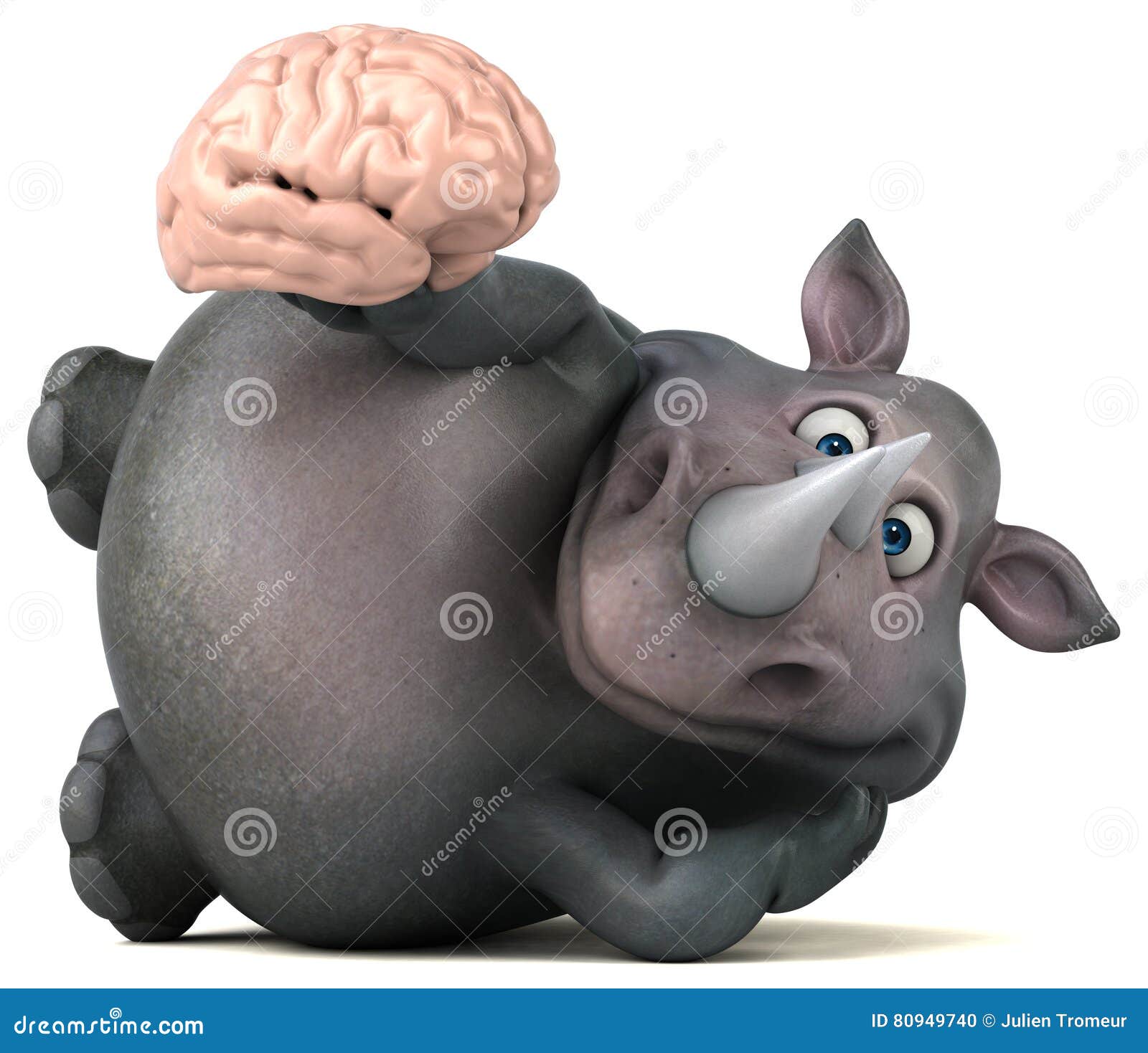 Fun Rhinoceros - 3D Illustration Stock Illustration - Illustration of ...