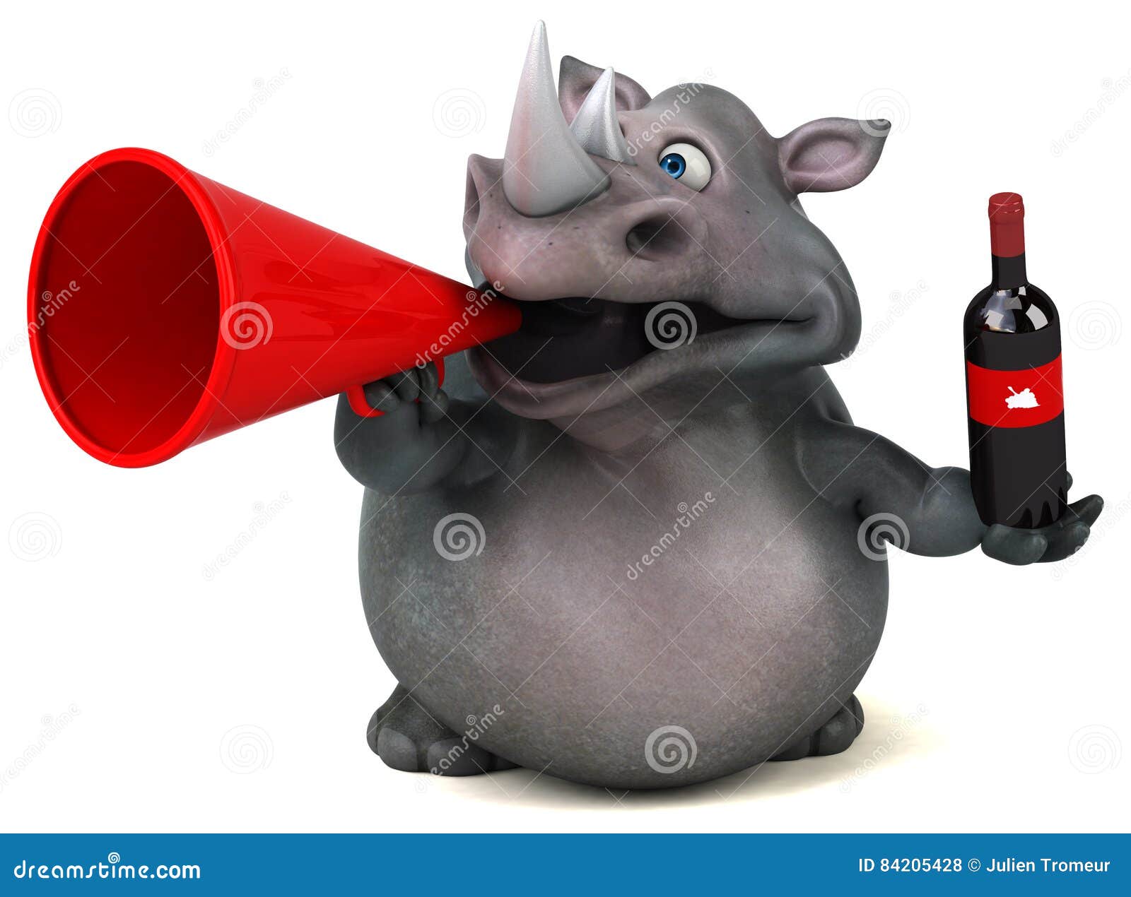 Fun Rhinoceros - 3D Illustration Stock Illustration - Illustration of ...