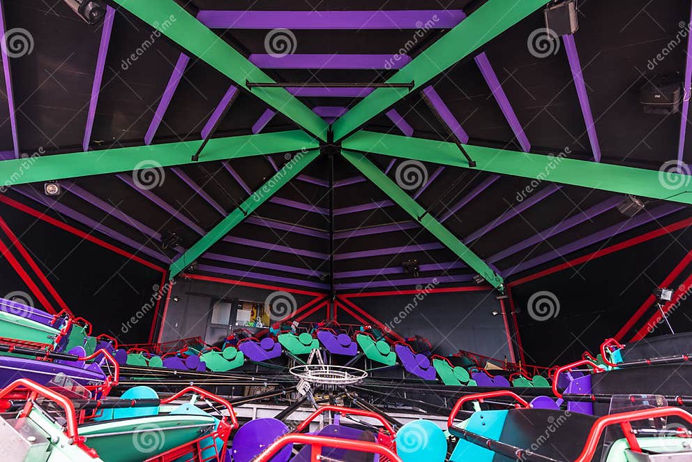 Fun Ride Inside of an Amusement Park Stock Photo - Image of funfair ...