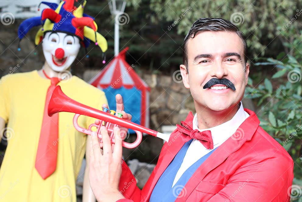 Fun Ringmaster in the Circus Stock Photo - Image of mustache, announcer ...