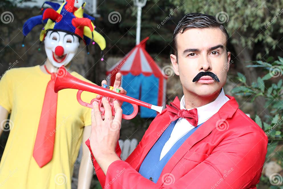 Fun Ringmaster in the Circus Stock Image - Image of announcement, funny ...