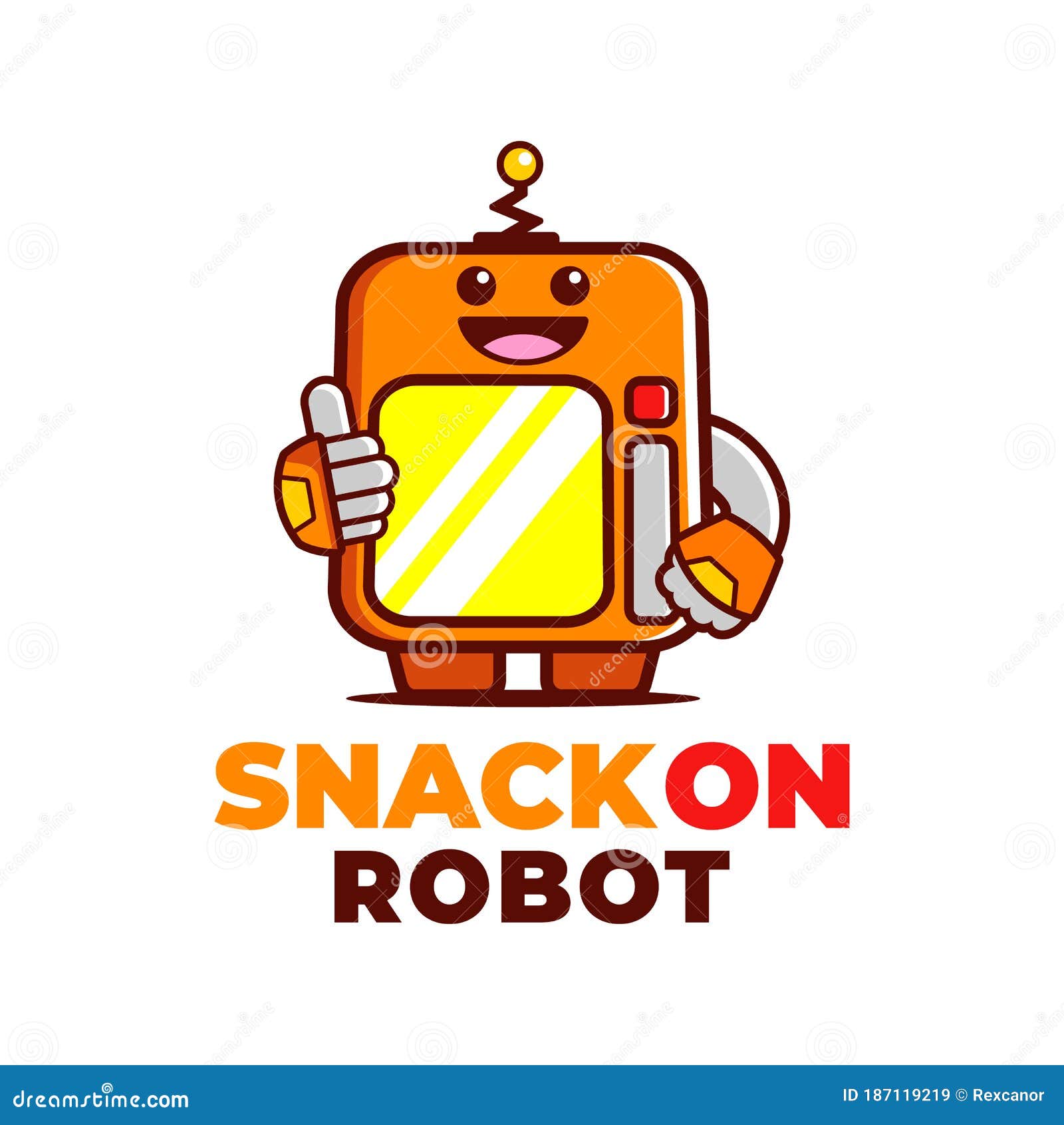 Fun Robot Machine Mascot Logo Design Stock Vector - Illustration of ...