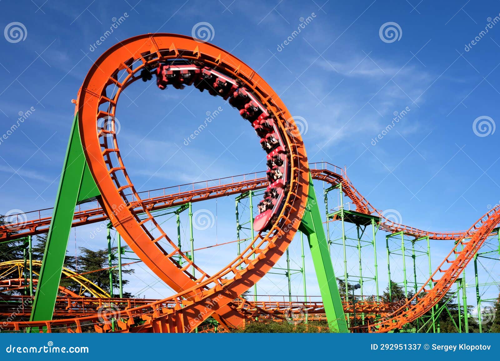 A Fun Roller Coaster Ride. Extreme Outdoor Recreation Stock Image ...