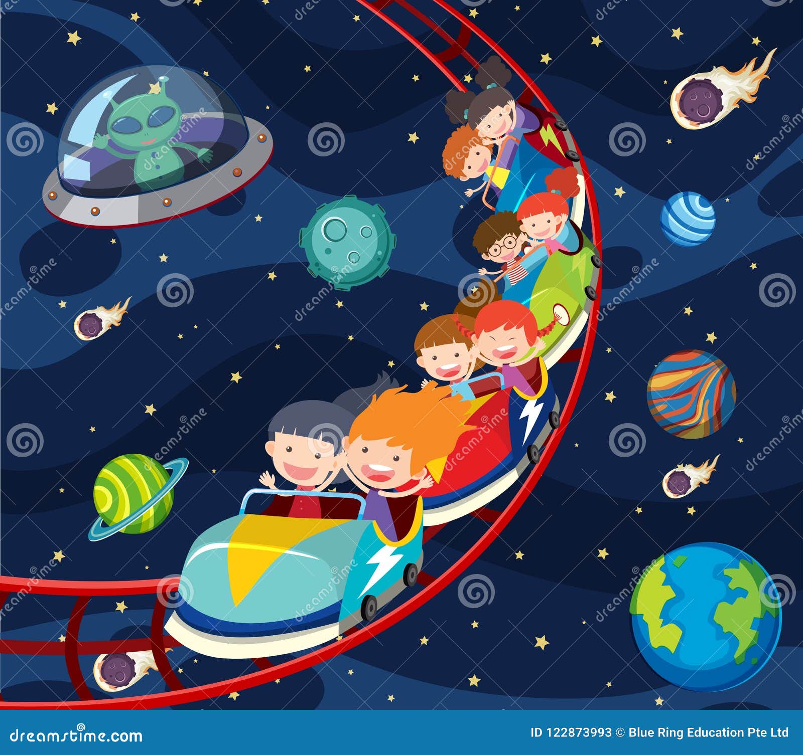 A fun roller coaster space stock vector. Illustration of graphic ...