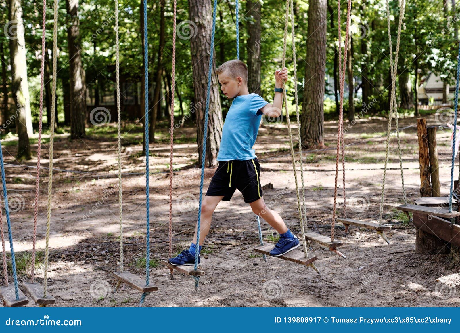 Fun in the rope park stock image. Image of beach, green - 139808917