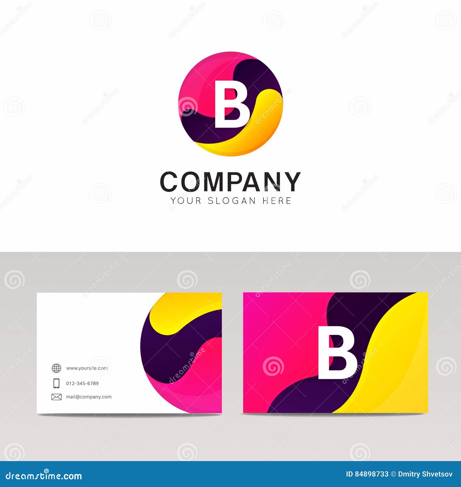 Fun Round B Letter Logo Sign. Abstract Circle Shape Icon Vector Stock ...