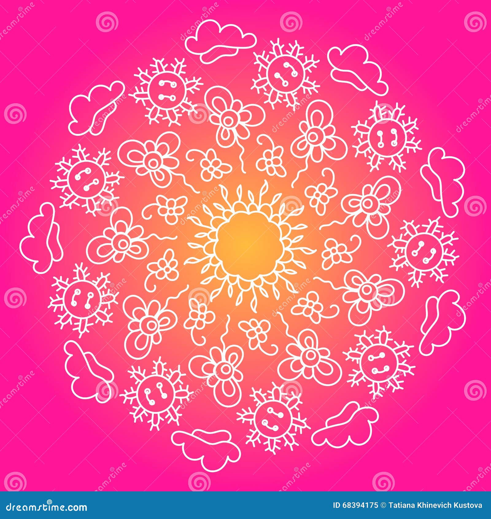 Fun round Ornament stock vector. Illustration of graphic - 68394175