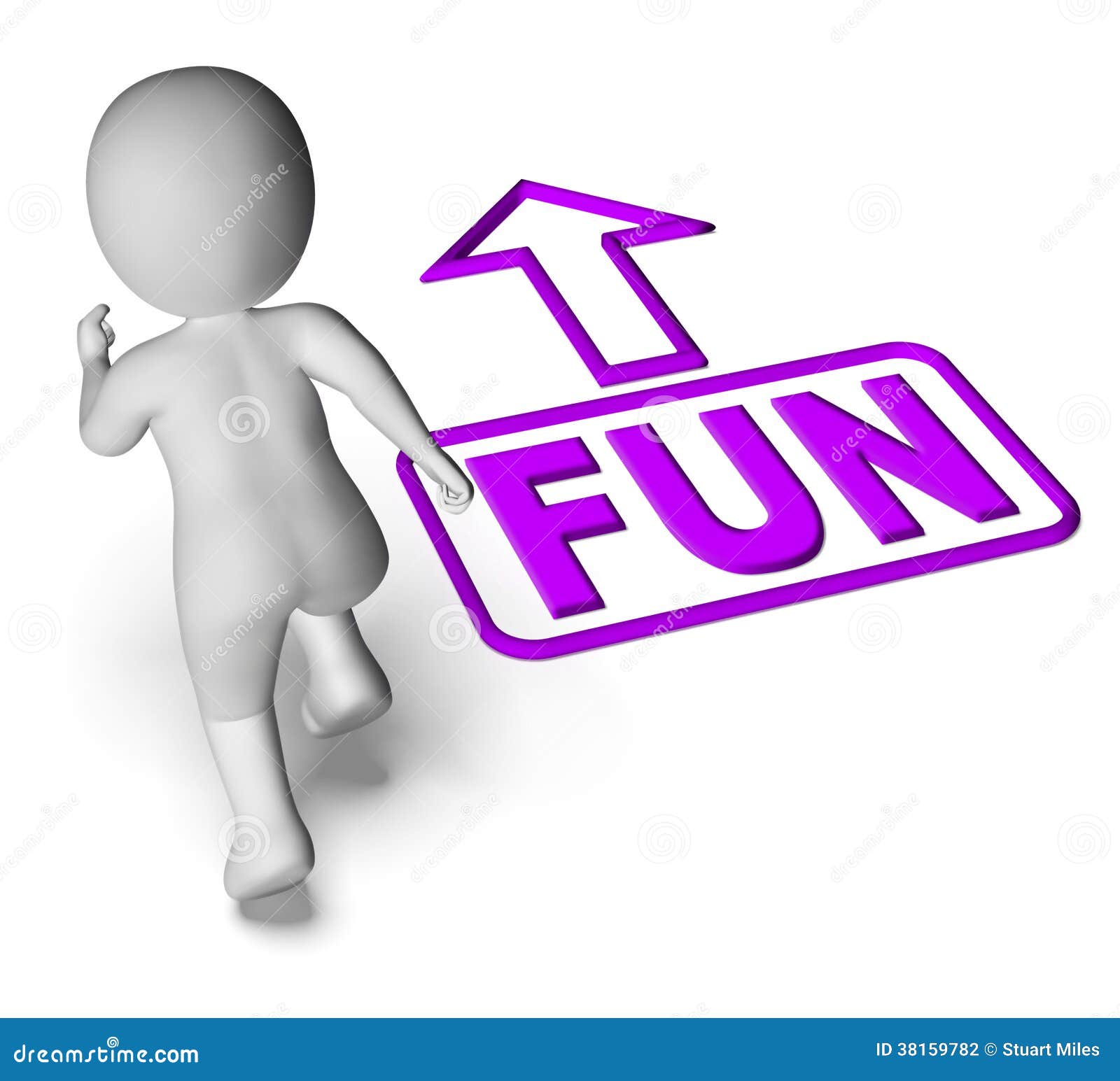 Fun and Running 3D Character Shows Amusement Starting or Party Stock ...