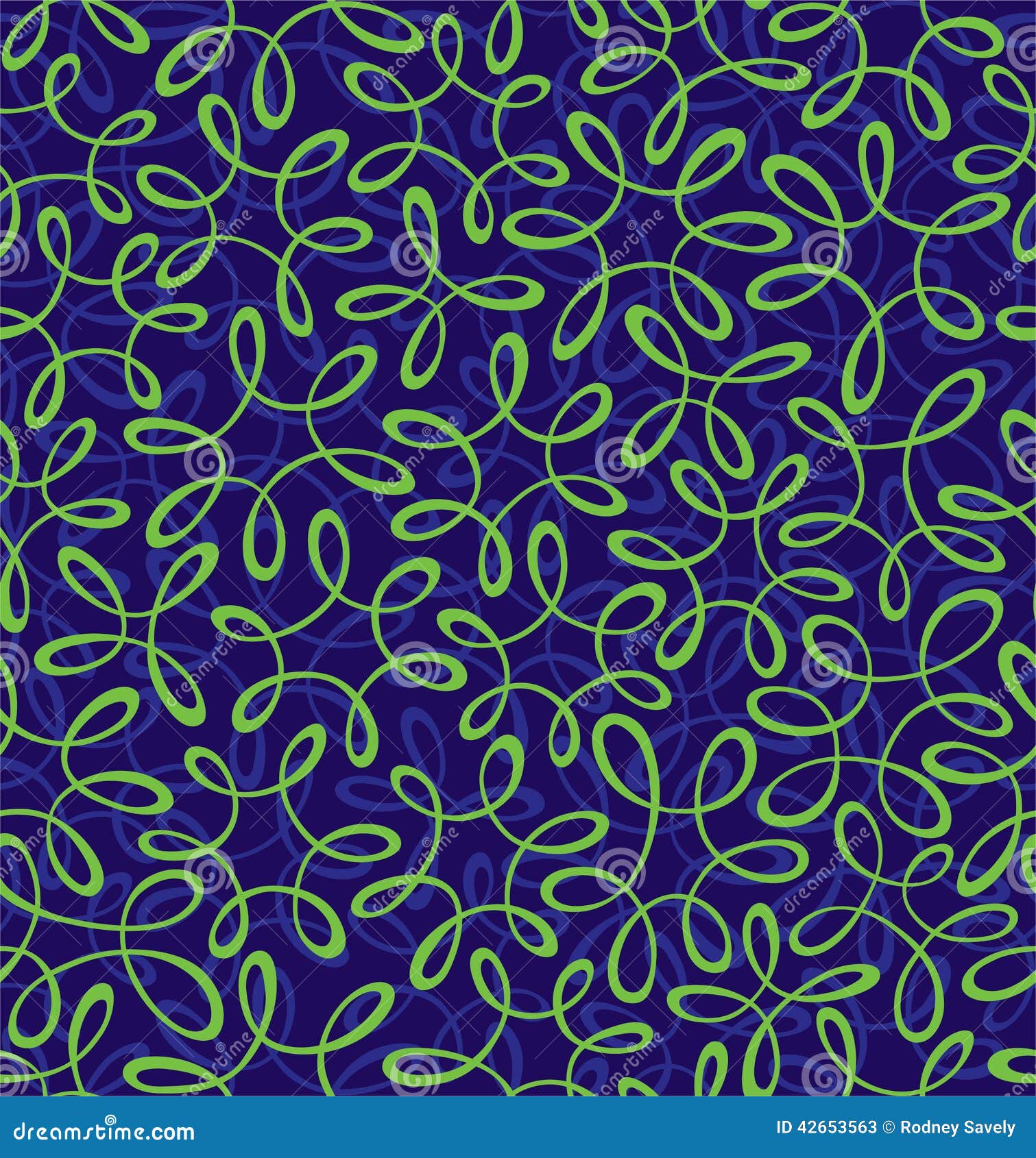 Fun Seamless Loopy Multi Pattern in Green Stock Illustration ...