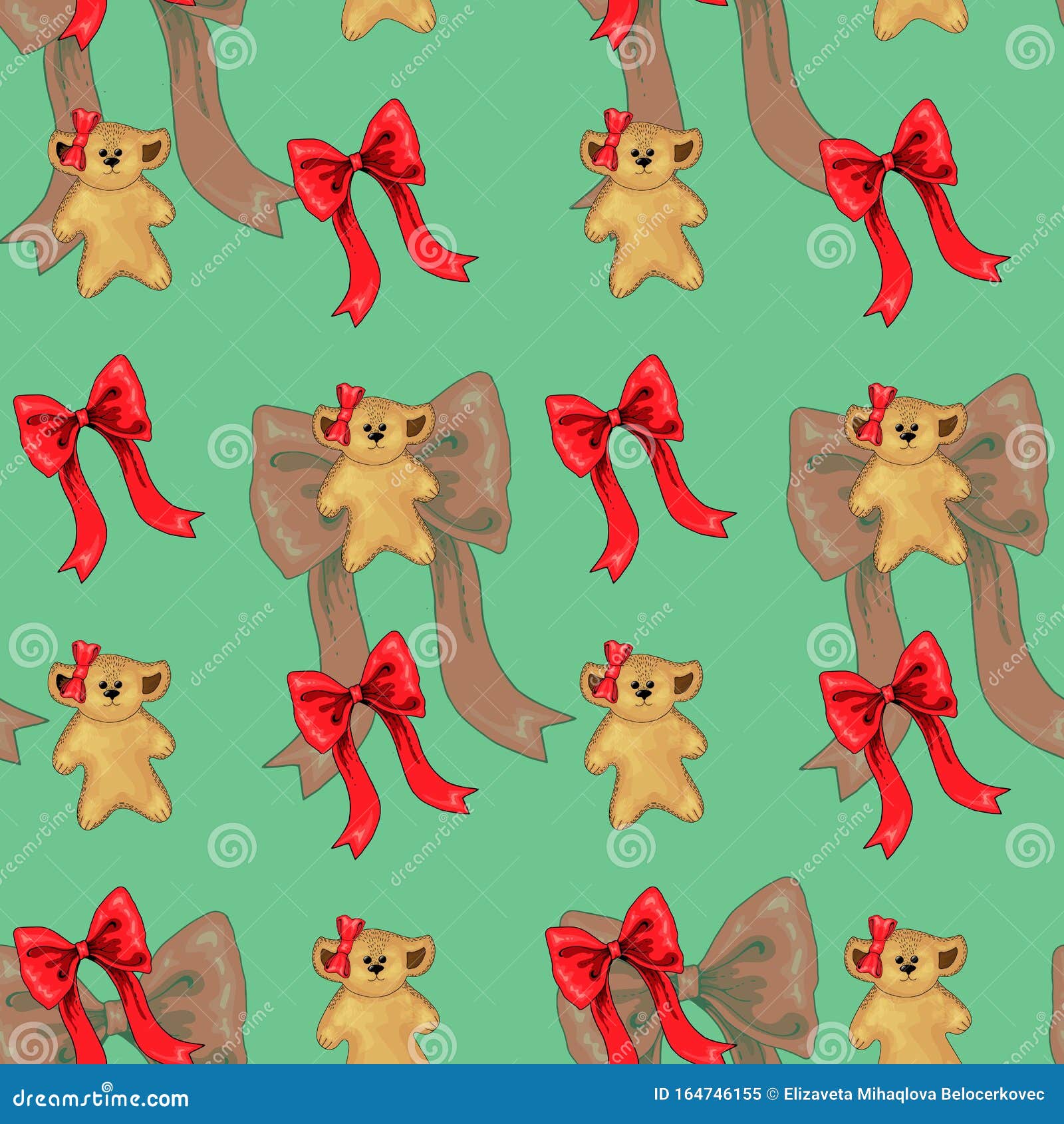 Fun Seamless Pattern Texture Design Bears For Child Themes On White ...