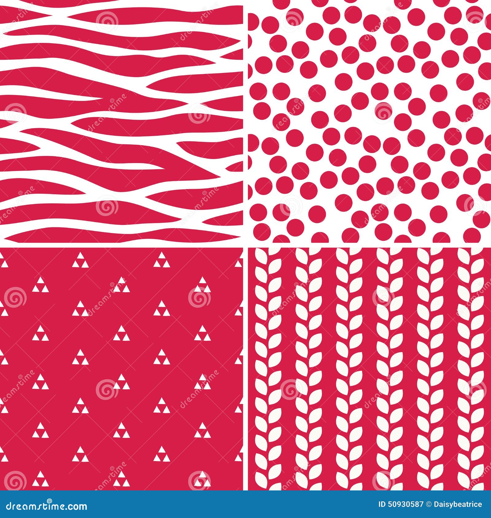 Fun Seamless Red and White Patterns Stock Vector - Illustration of ...