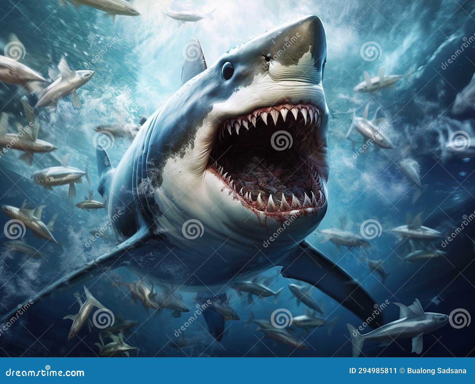 Fun shark stock illustration. Illustration of beautiful - 294985811