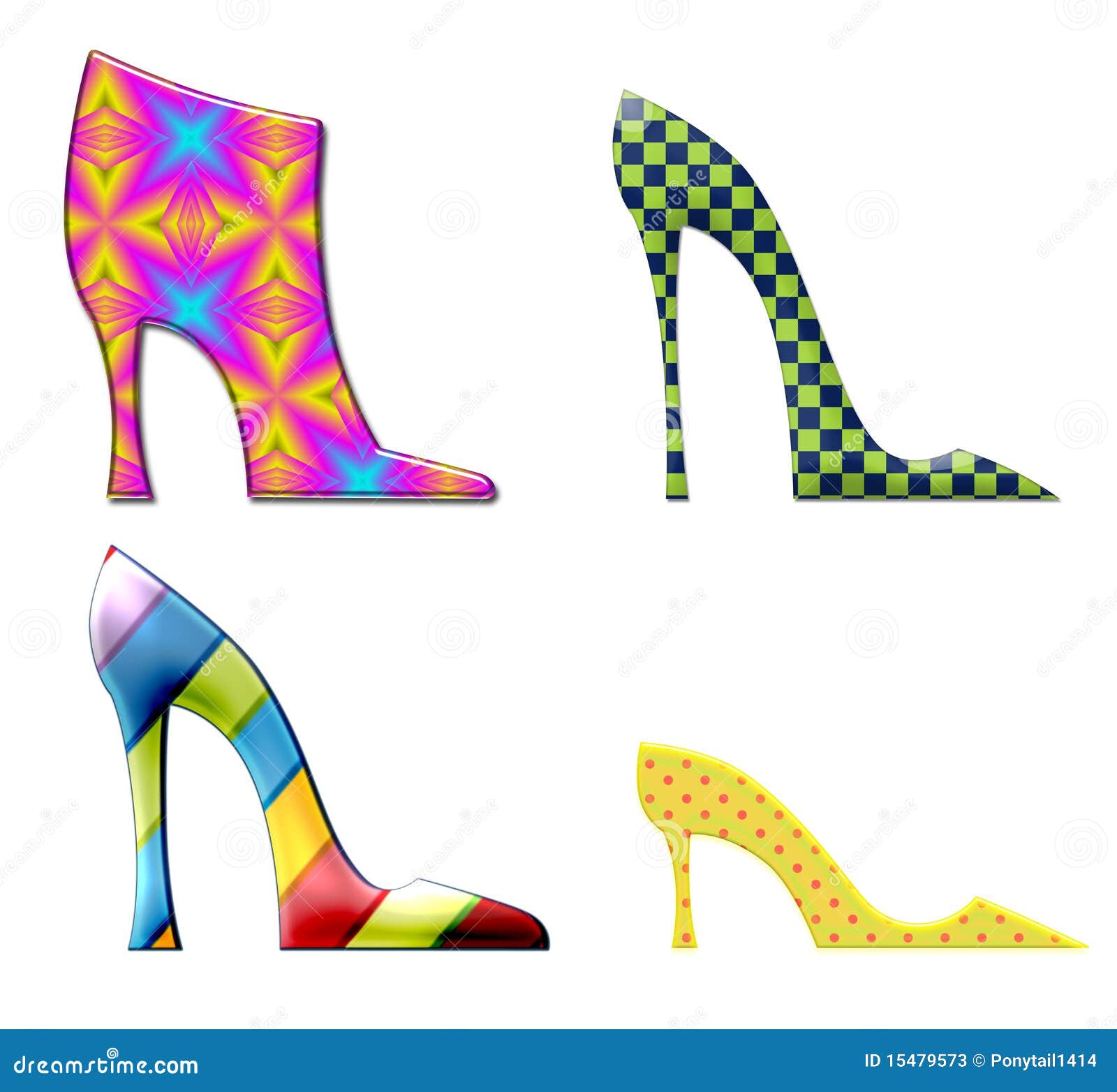 Fun Shoes and Boots Isolated on Stock Illustration - Illustration of ...