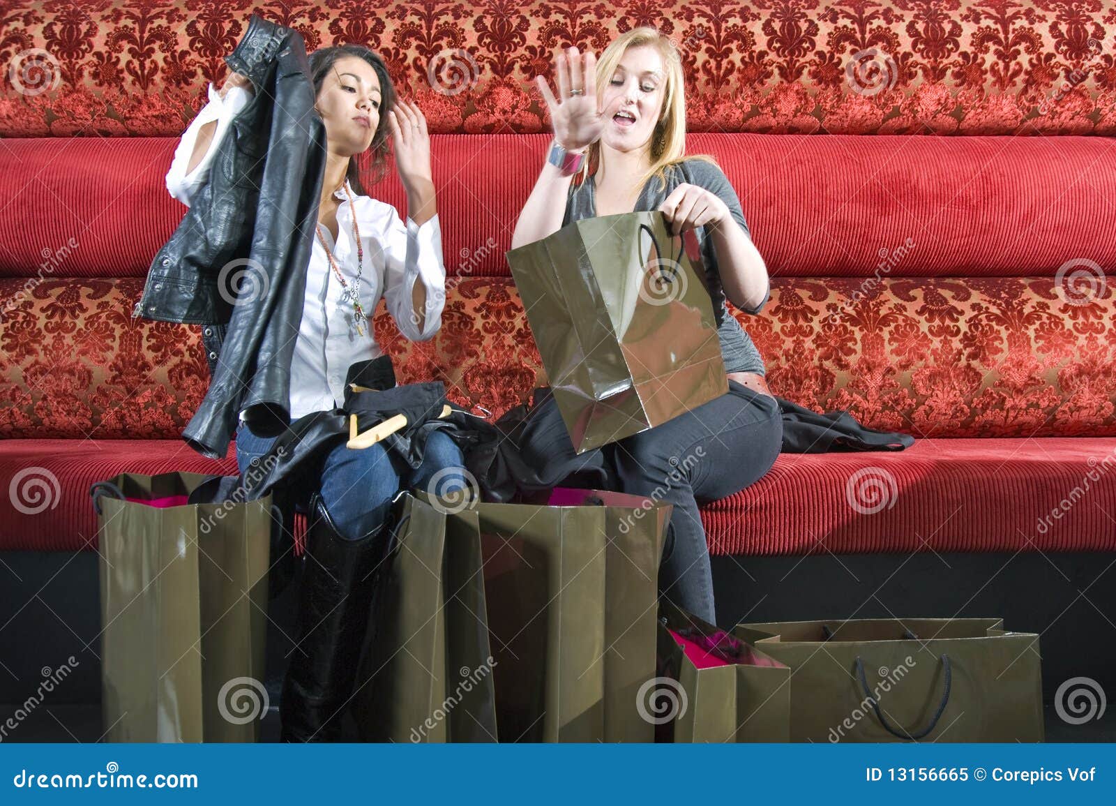 Fun with shopping bags stock image. Image of restaurant - 13156665