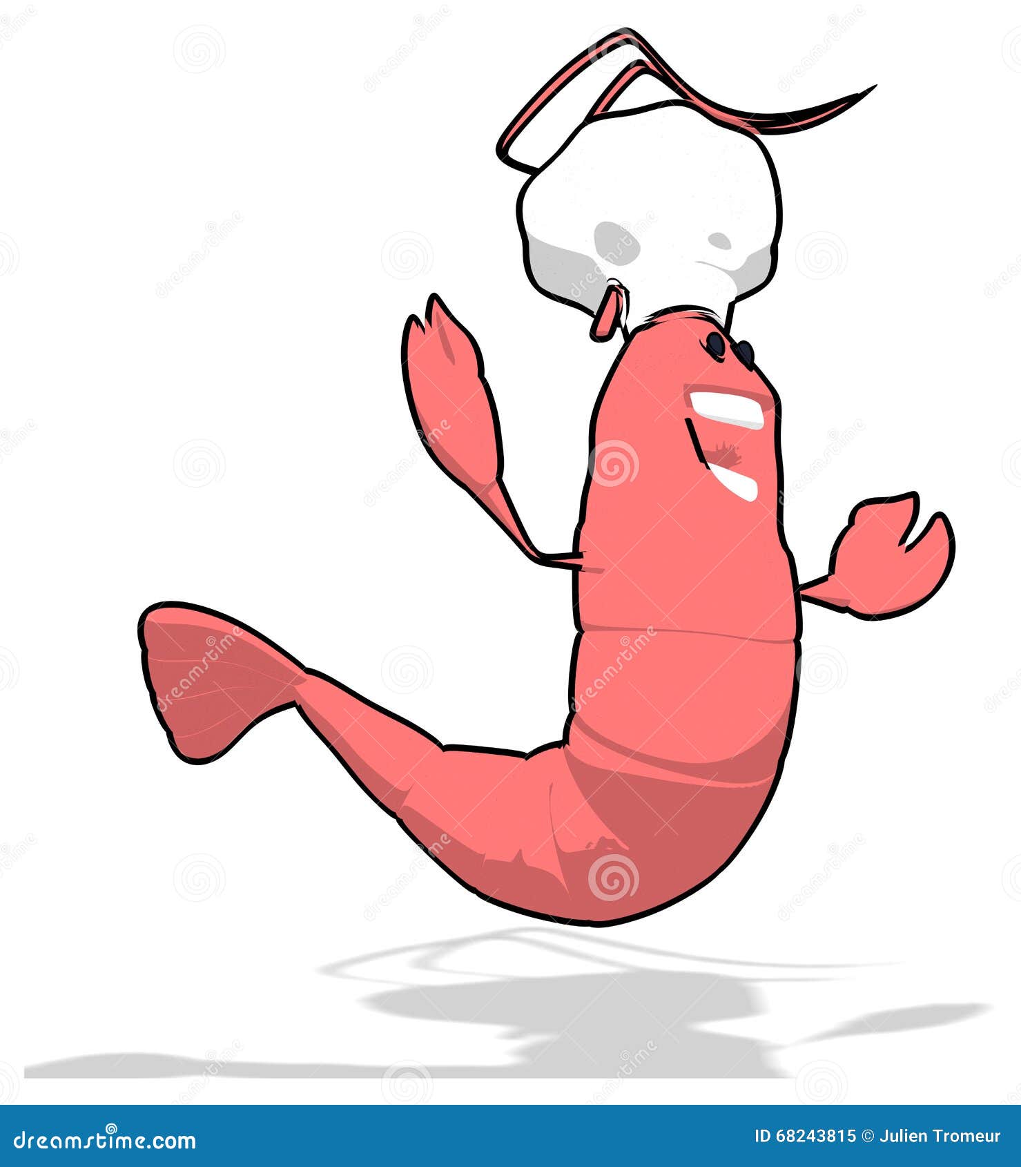 Fun shrimp stock illustration. Illustration of shellfish - 68243815