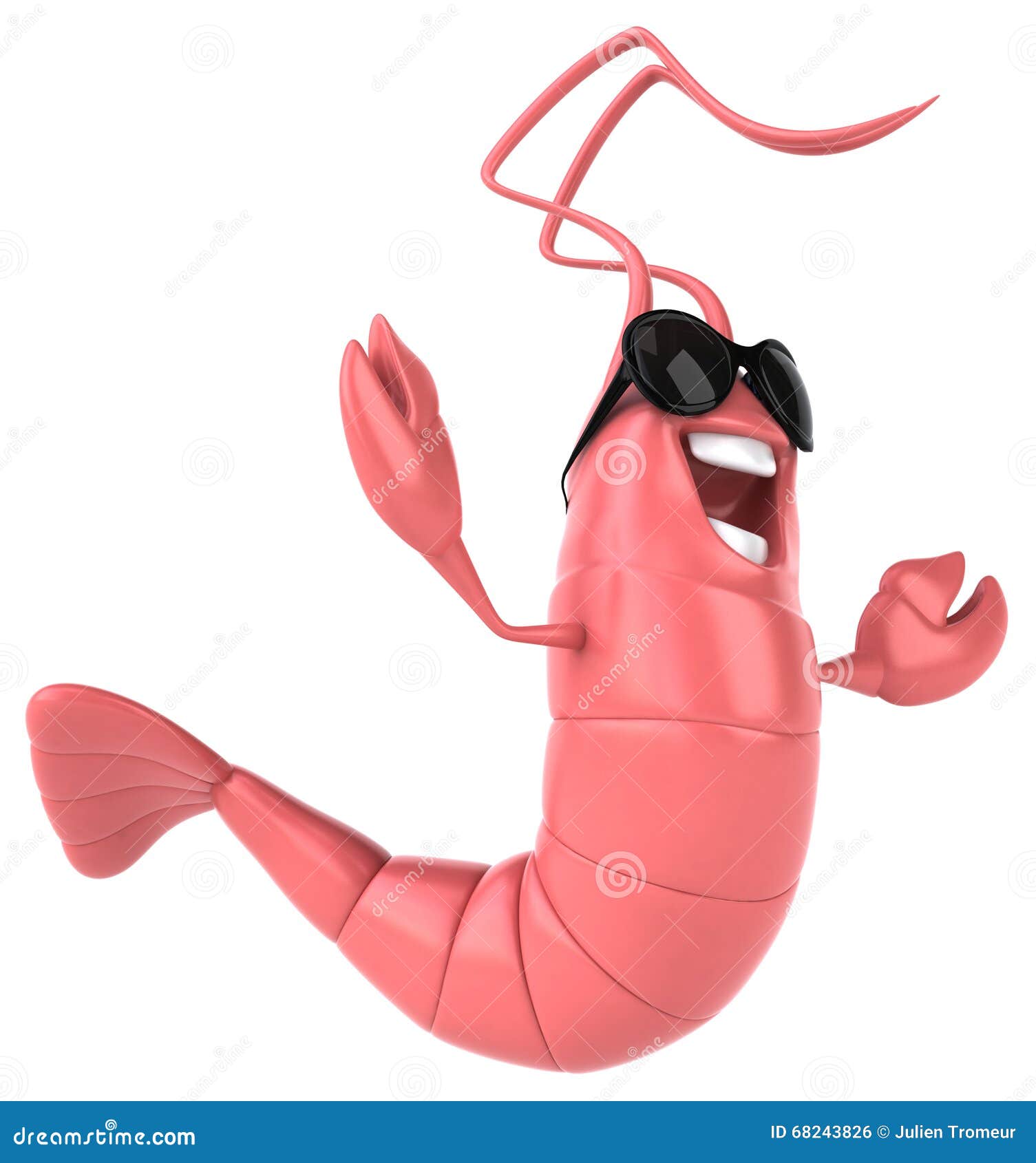 Fun shrimp stock illustration. Illustration of single - 68243826