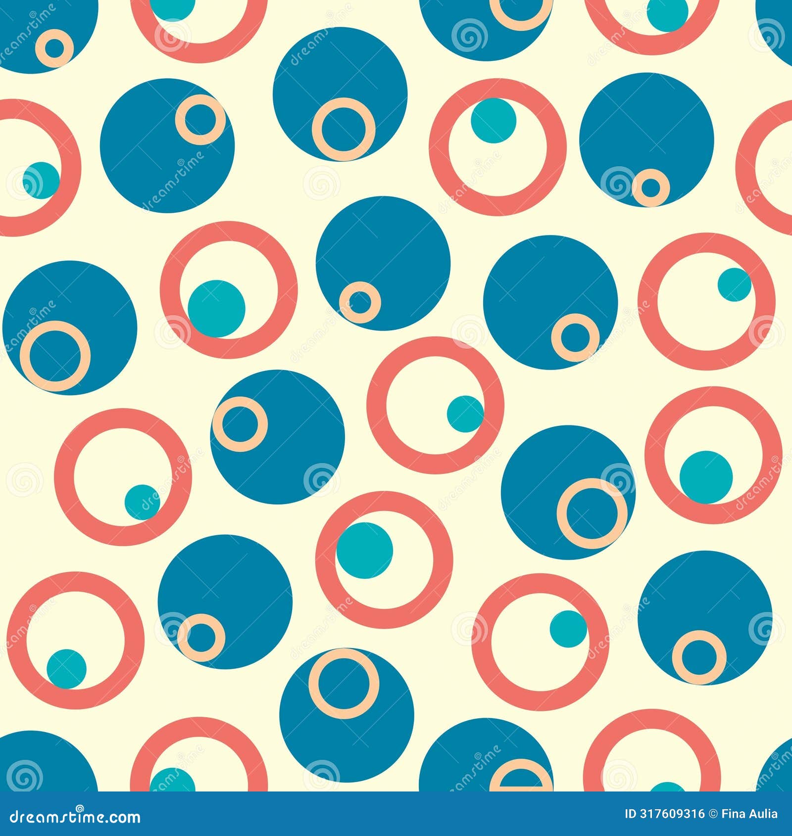 Fun and Simple Circle Seamless Pattern Stock Illustration ...