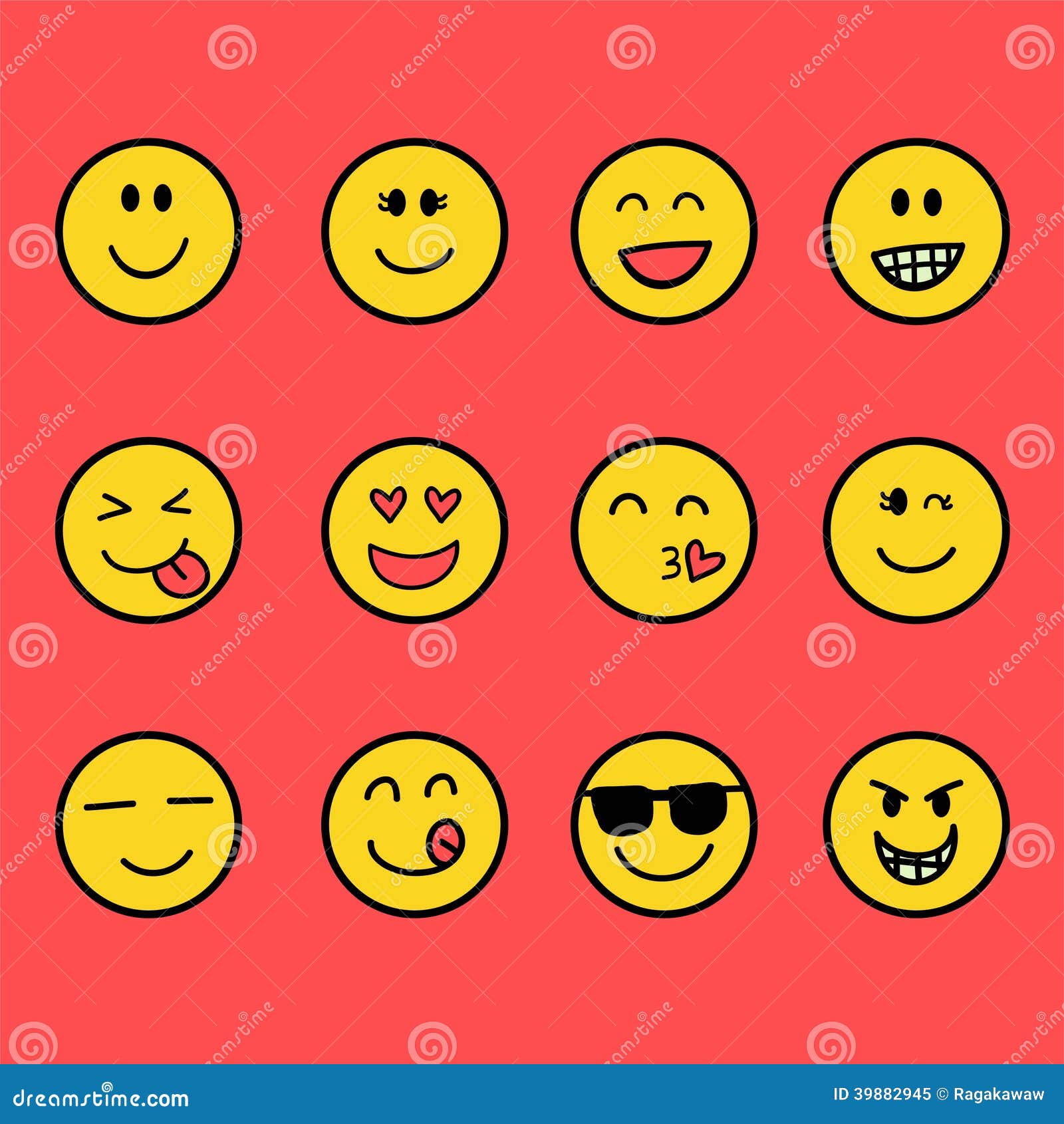 Fun and smile emoticon stock vector. Illustration of cartoon - 39882945