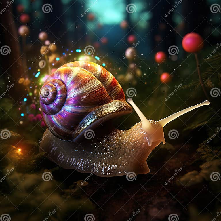 Fun Snail Made with Generative AI Illustration Stock Image - Image of ...