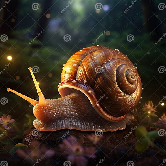 Fun Snail Made with Generative AI Illustration Stock Image - Image of ...