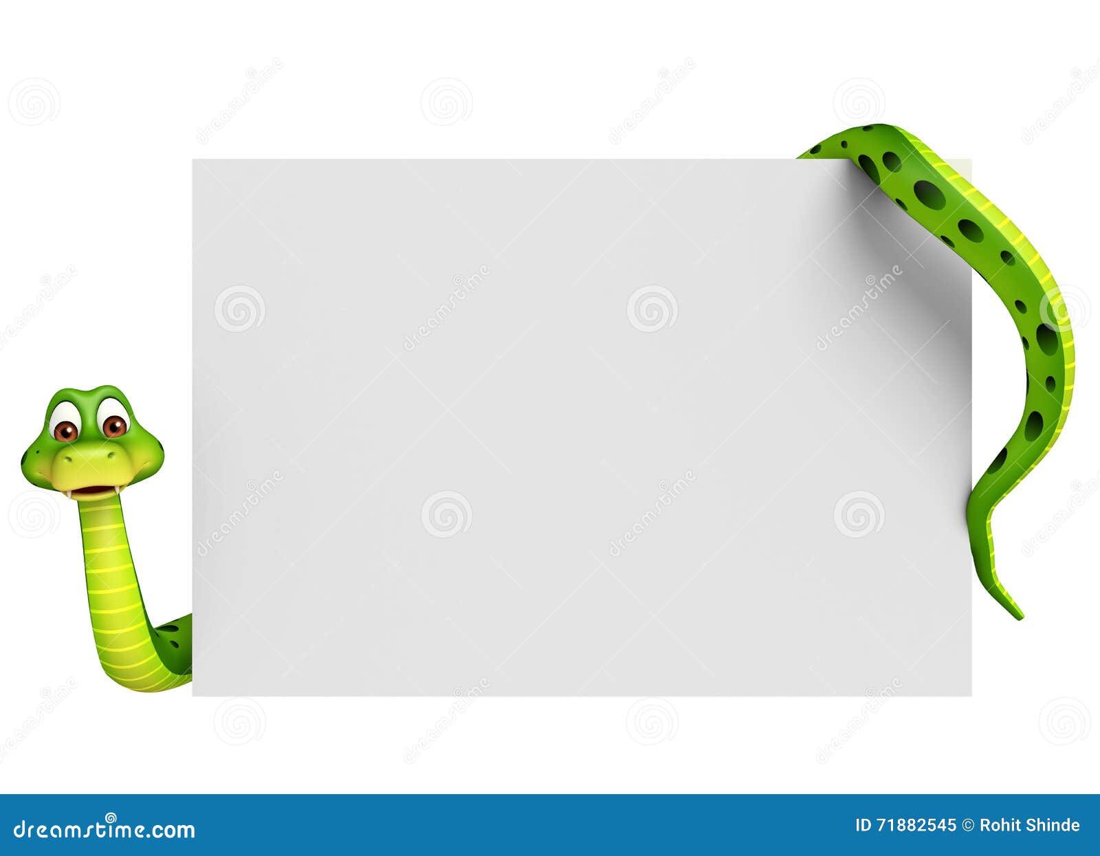 Fun Snake Cartoon Character with Board Stock Illustration ...