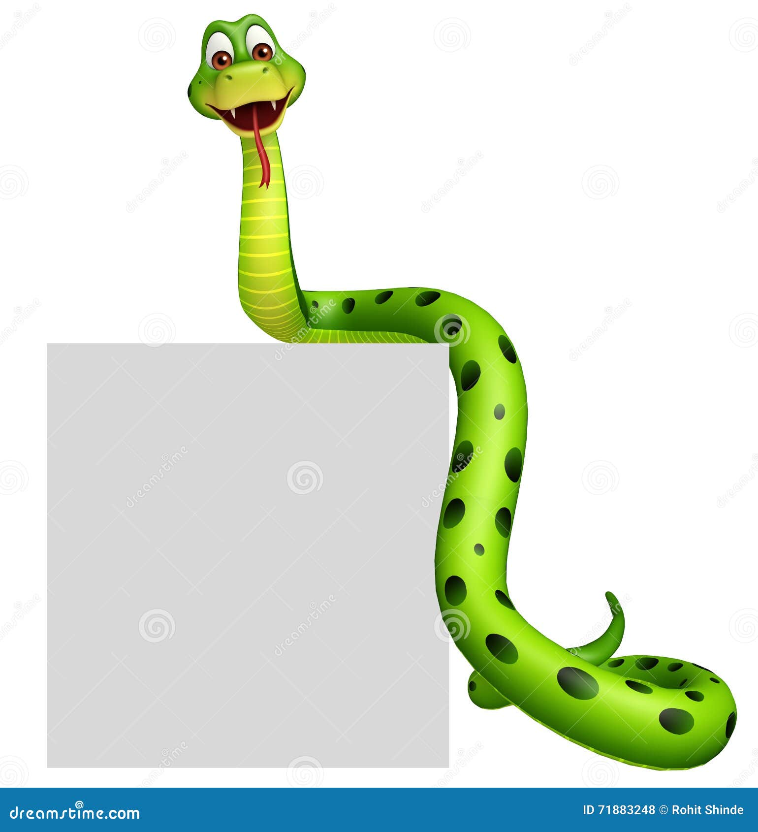 Fun Snake Cartoon Character with Board Stock Illustration ...