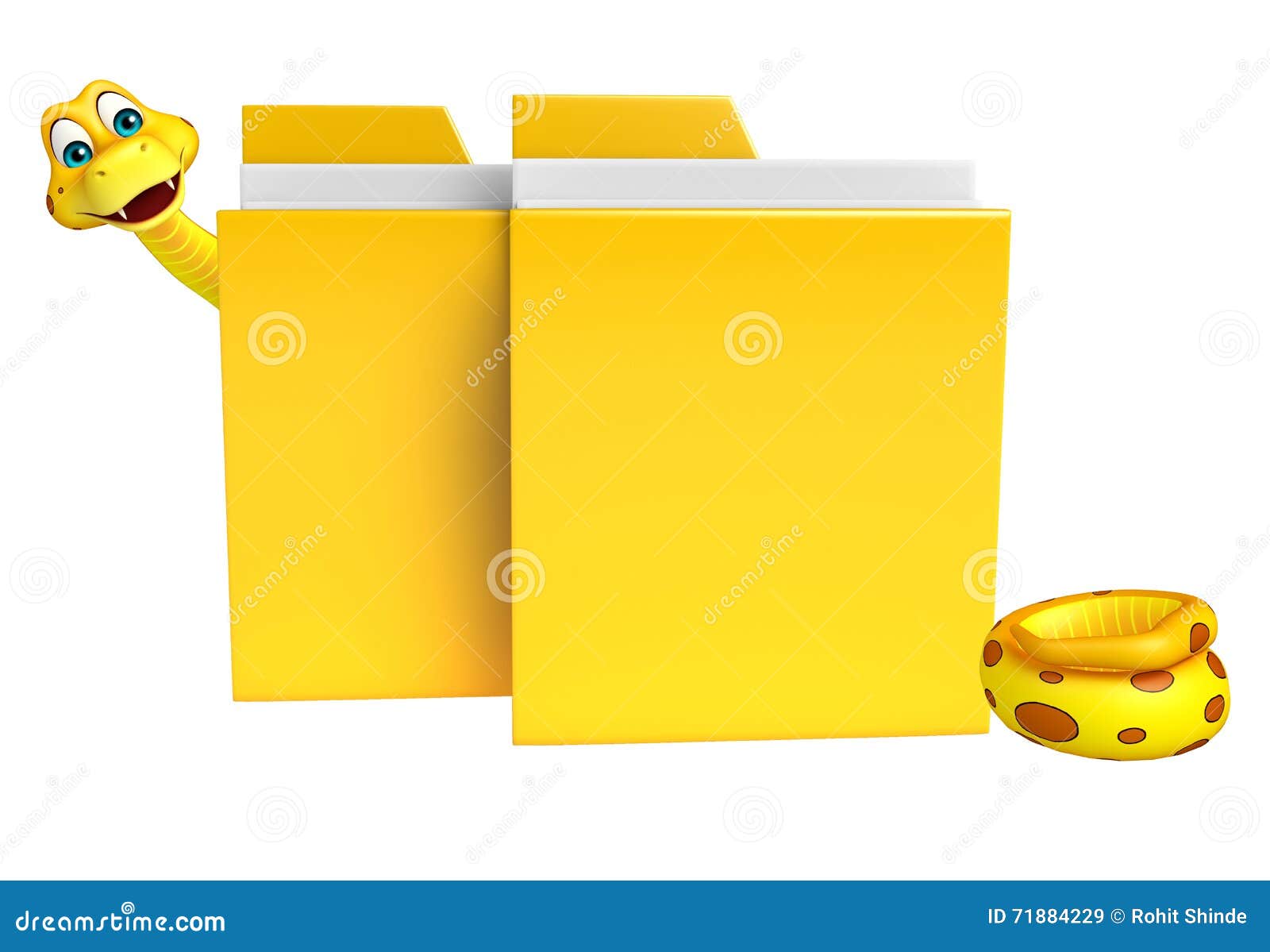 Fun Snake Cartoon Character with Folder Stock Illustration ...